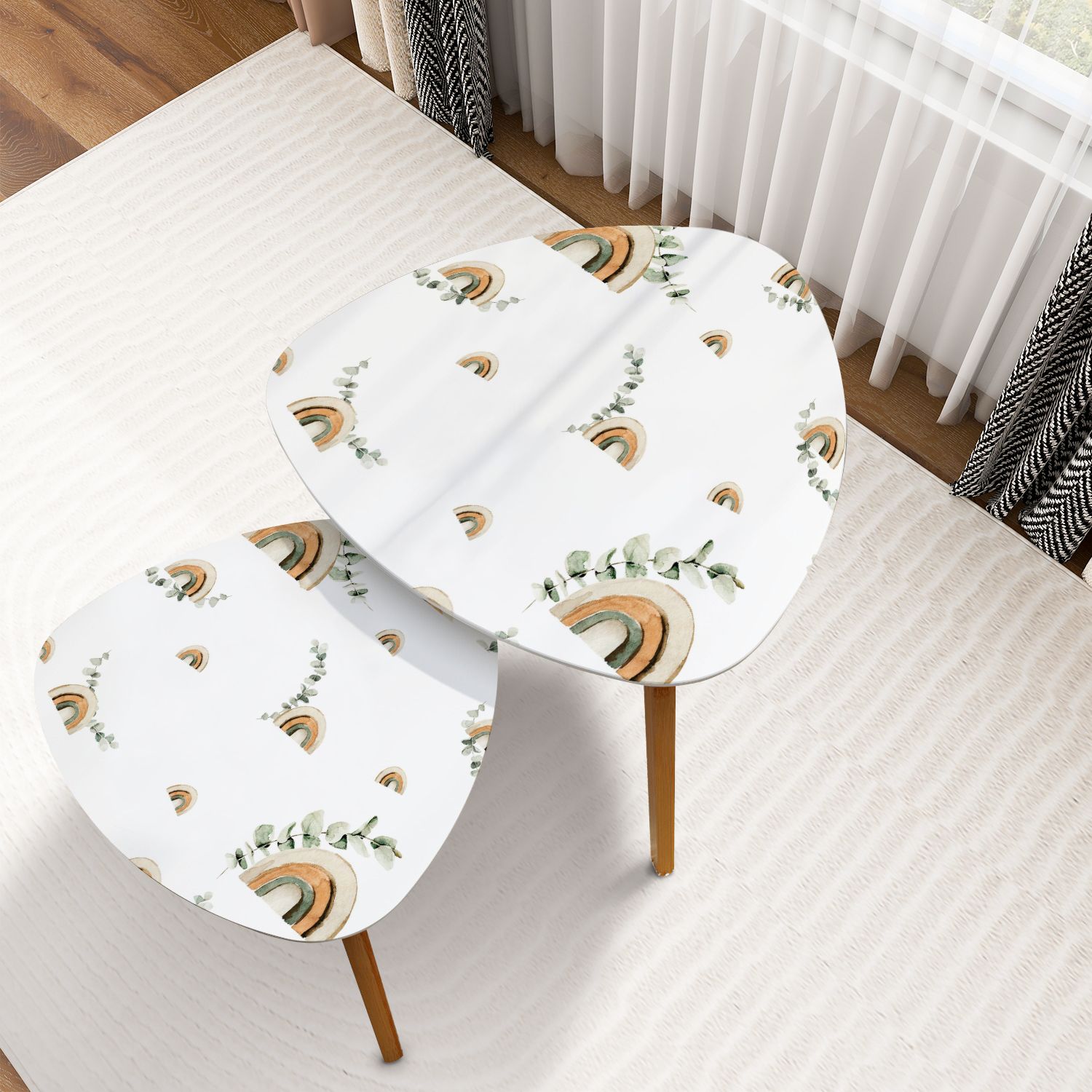 Triangle Nesting Coffee Table Set of 2 Watercolor nursery seamless ...