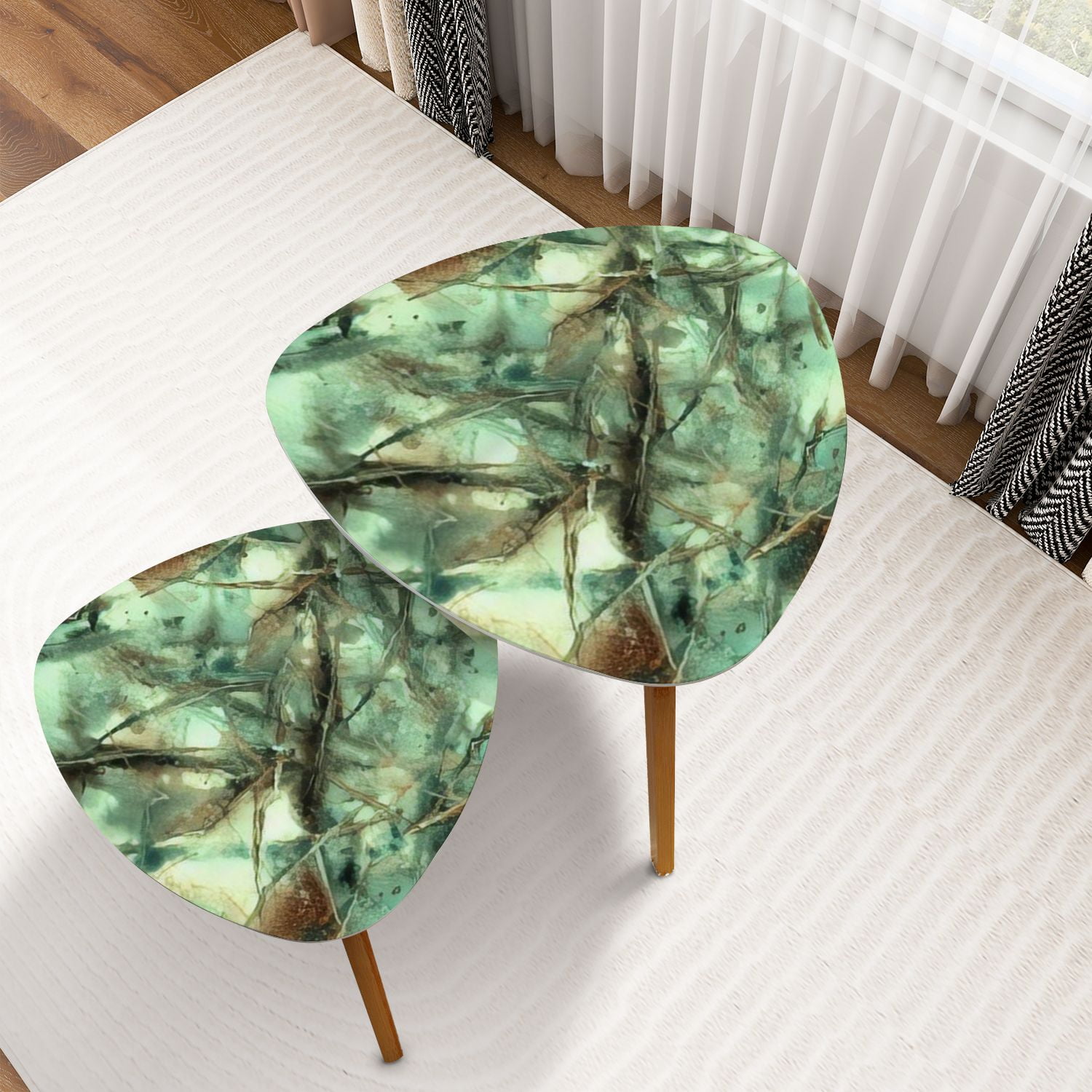 Triangle Nesting Coffee Table Set of 2 Waterecolor ethnic seamless ...