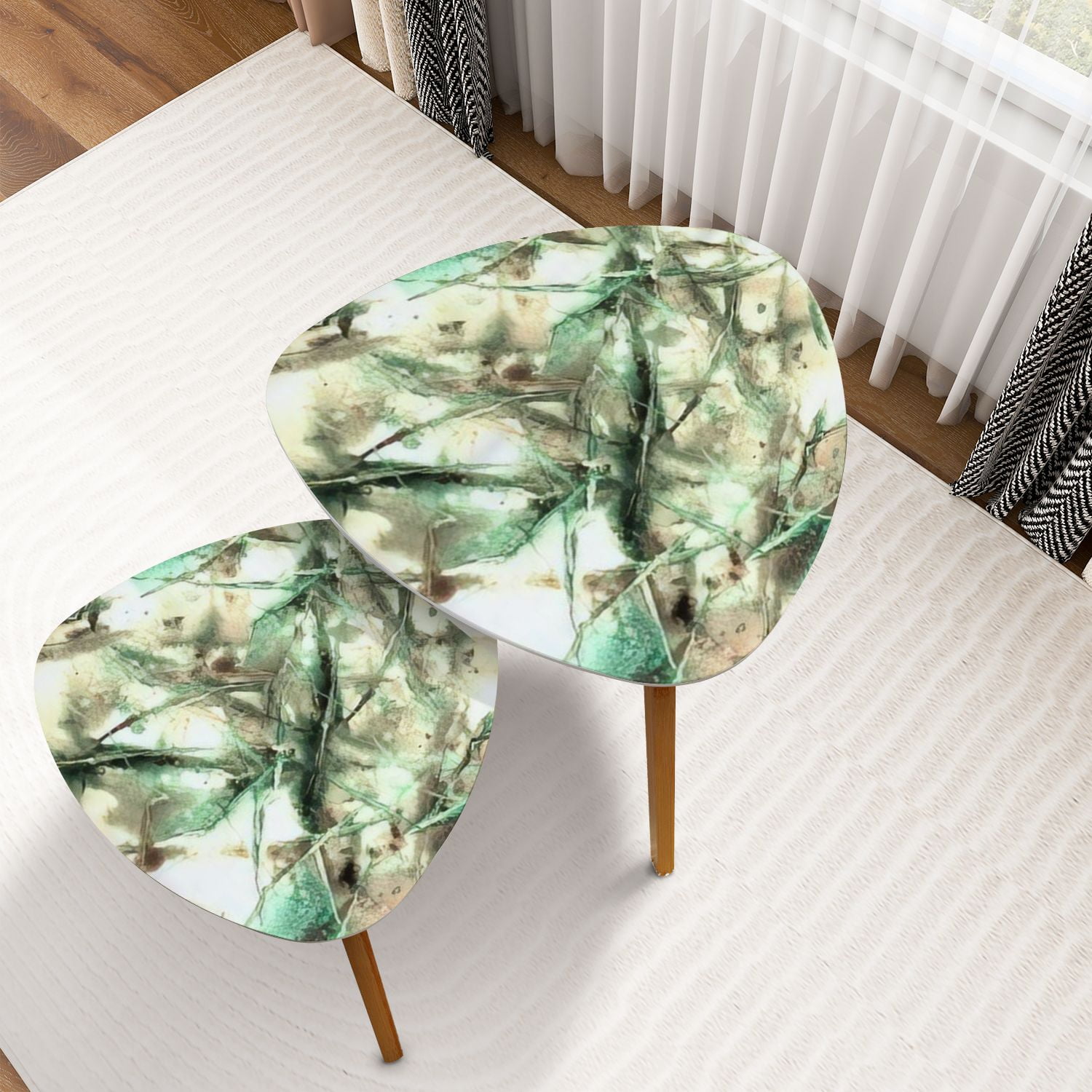 Triangle Nesting Coffee Table Set of 2 Waterecolor ethnic seamless ...