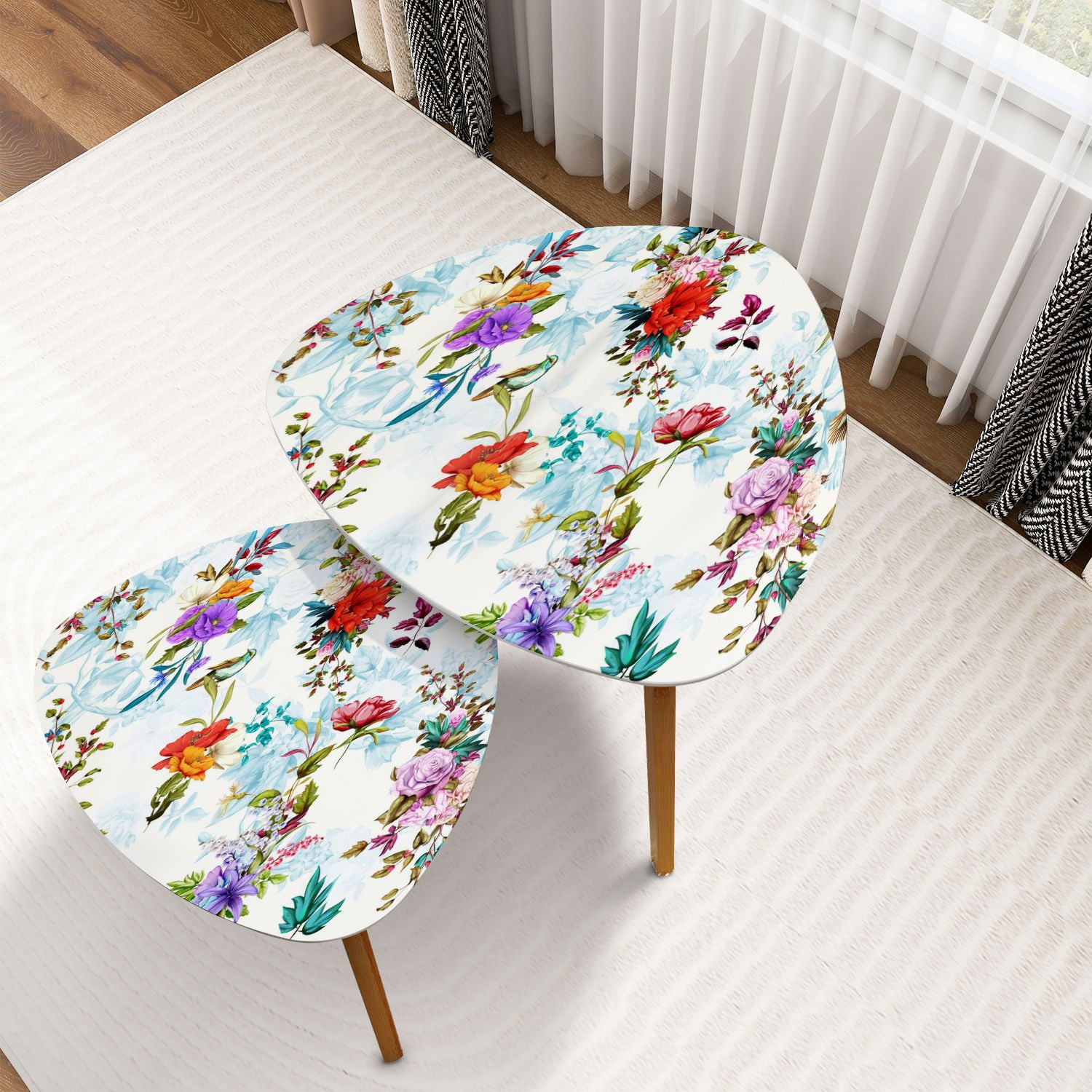 Triangle Nesting Coffee Table Set of 2 Wide vintage seamless pattern ...