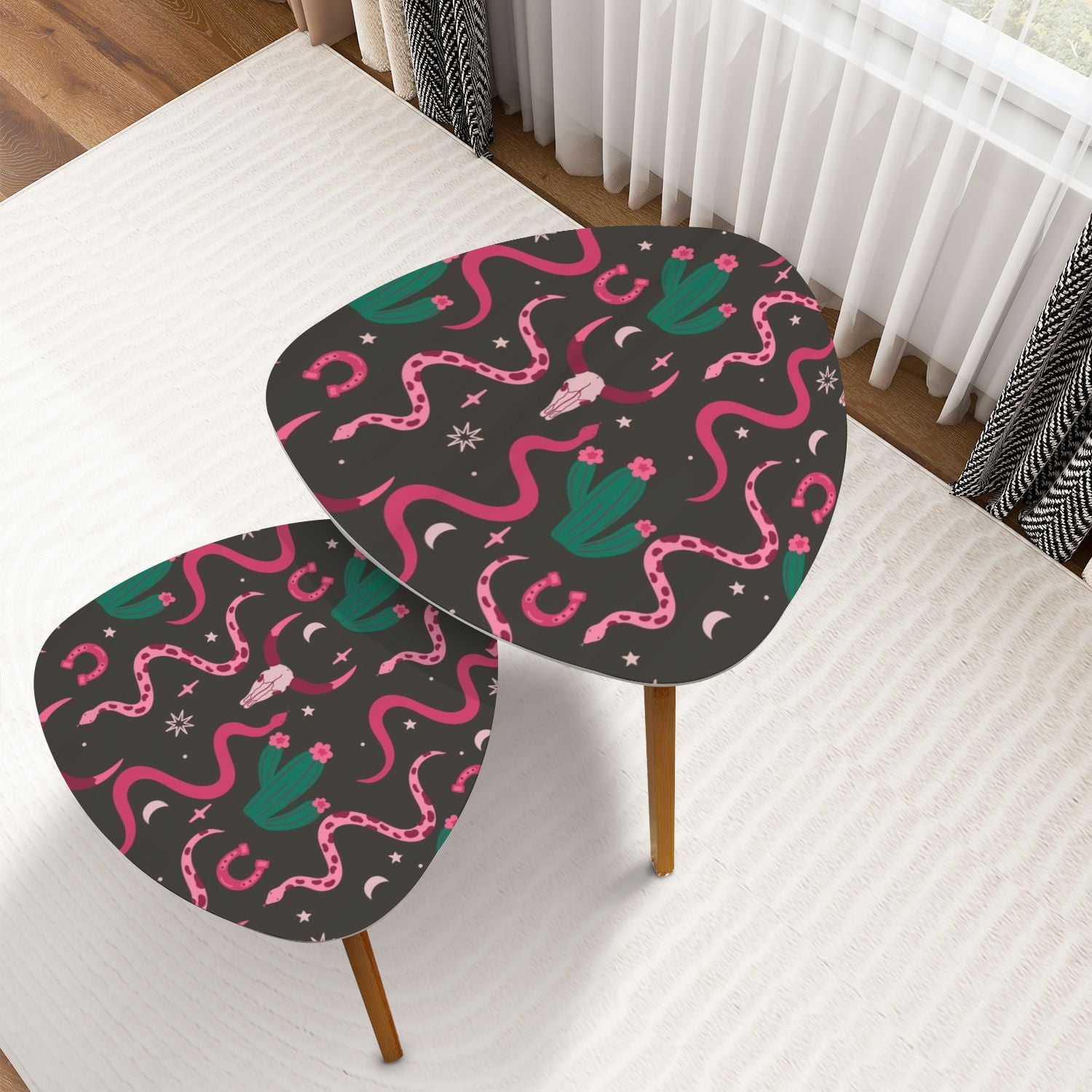 Triangle Nesting Coffee Table Set of 2 Wild west seamless pattern ...
