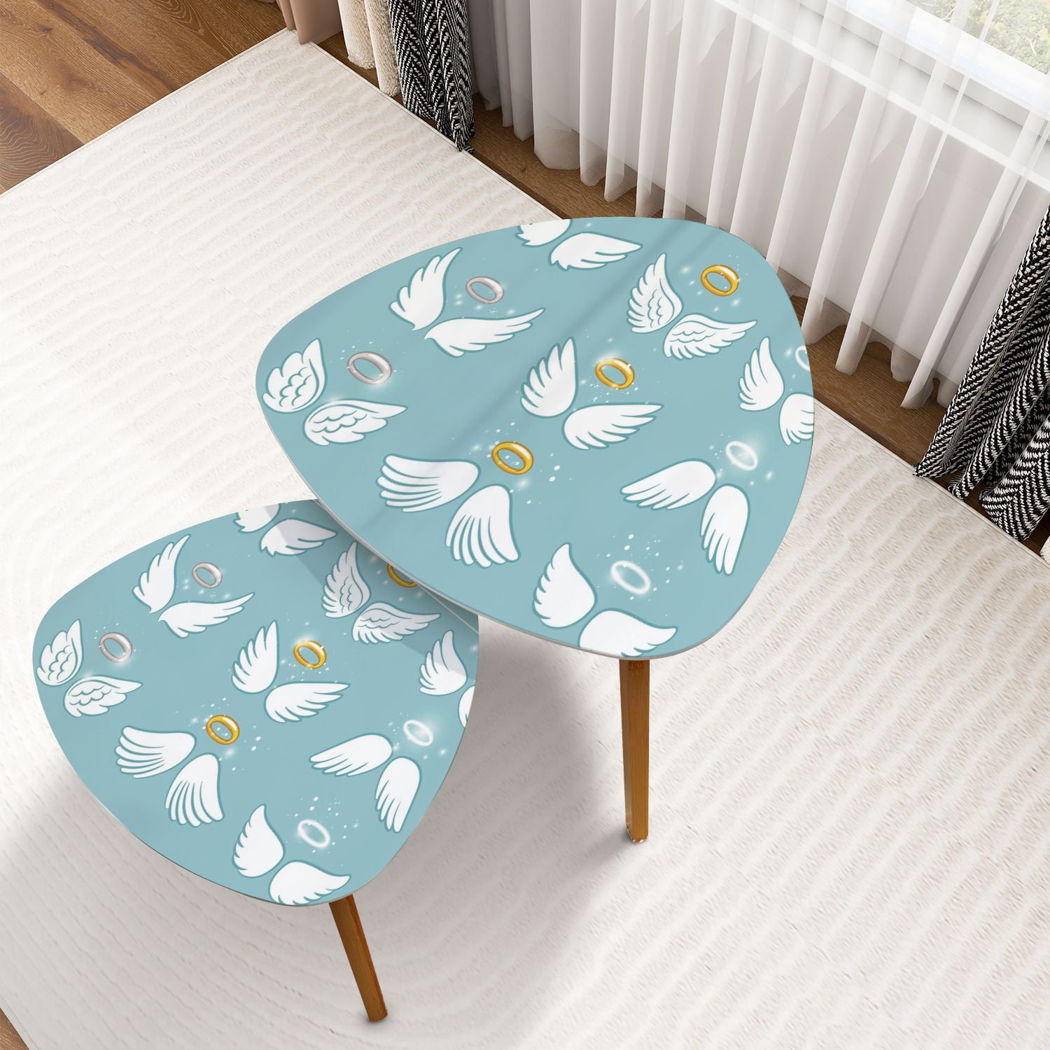 Triangle Nesting Coffee Table Set of 2 Wings nimbus Angel winged glory ...