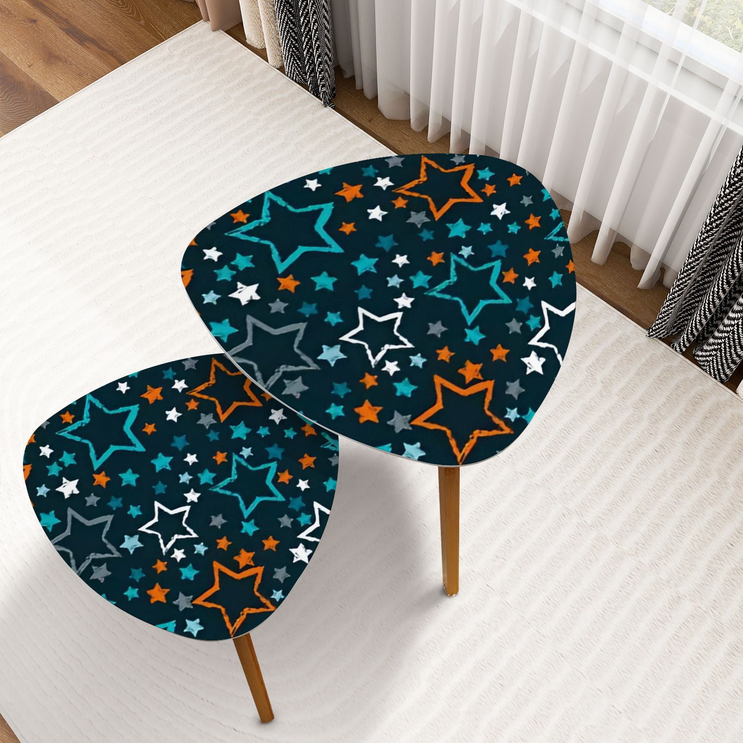 Triangle Nesting Coffee Table Set of 2 abstract seamless stars pattern ...
