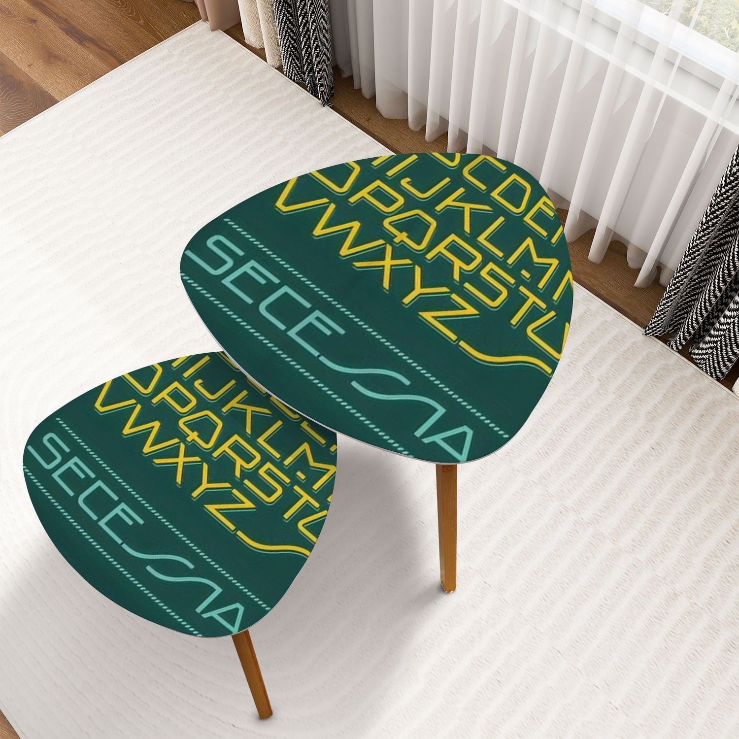 Triangle Nesting Coffee Table Set of 2 alphabet type Secession ...