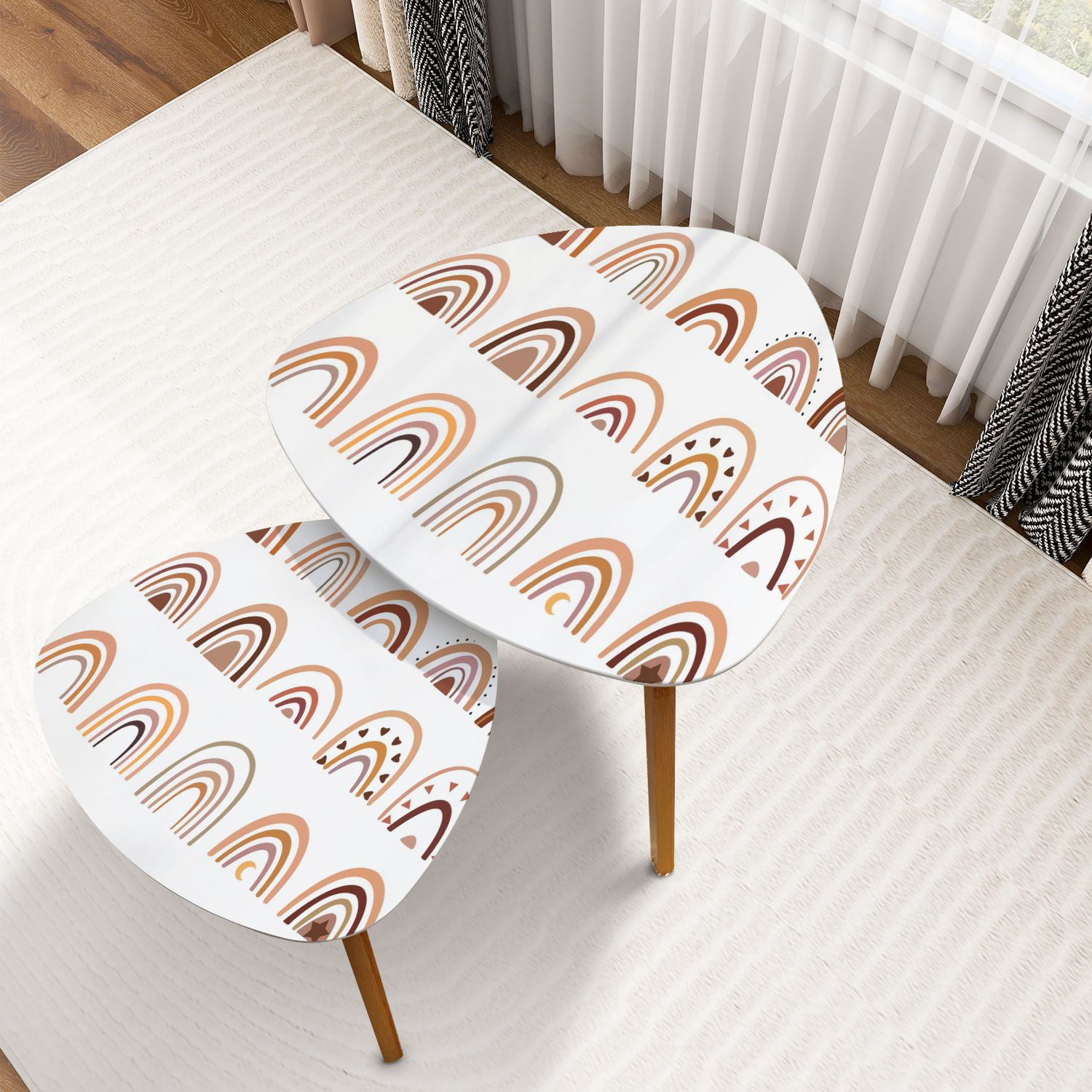 Triangle Nesting Coffee Table Set of 2 boho rainbow cartoon ...