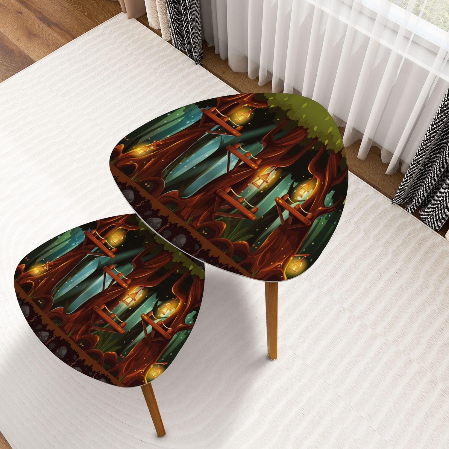 Triangle Nesting Coffee Table Set of 2 fairy forest night flashlights ...
