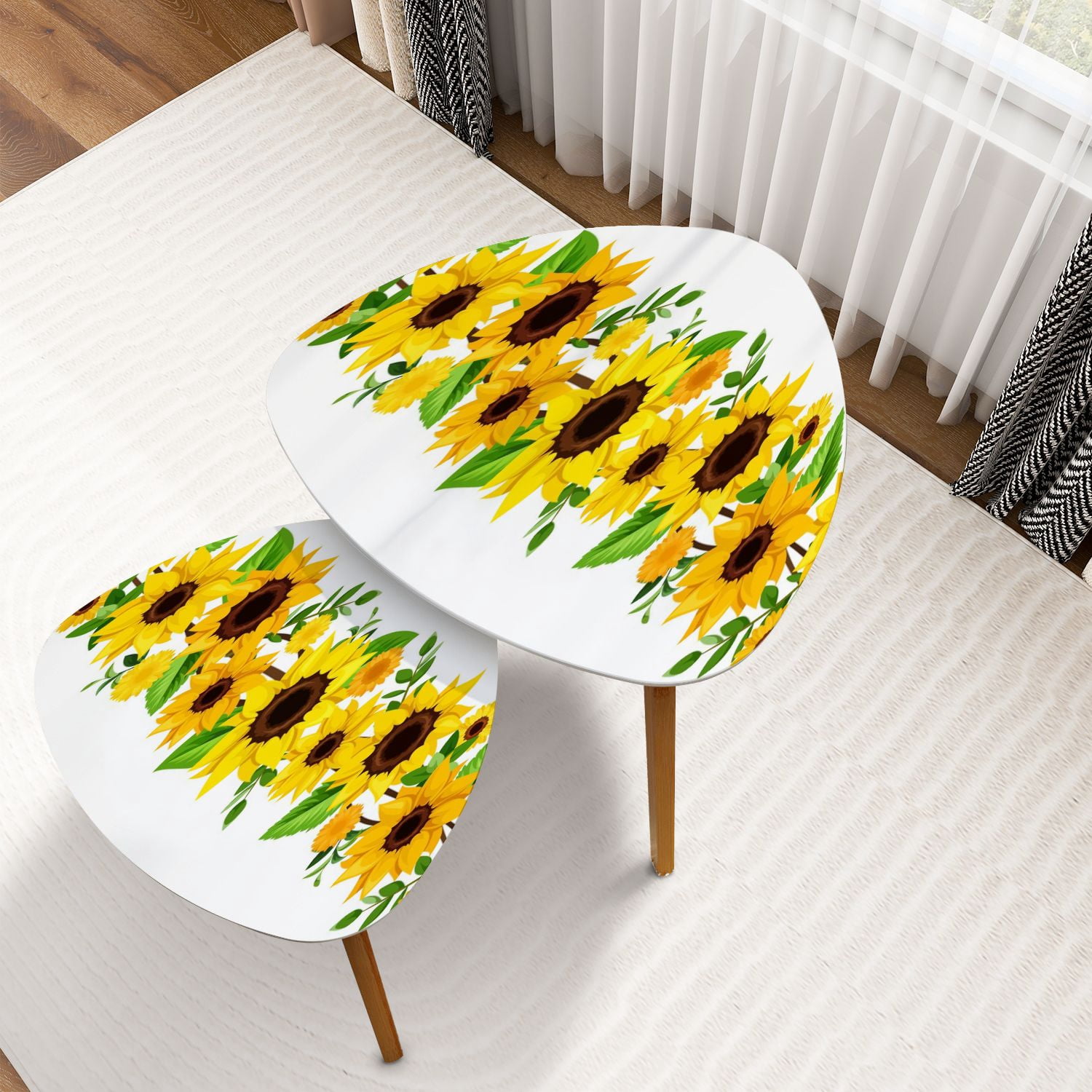 Triangle Nesting Coffee Table Set of 2 horizontal seamless border ...