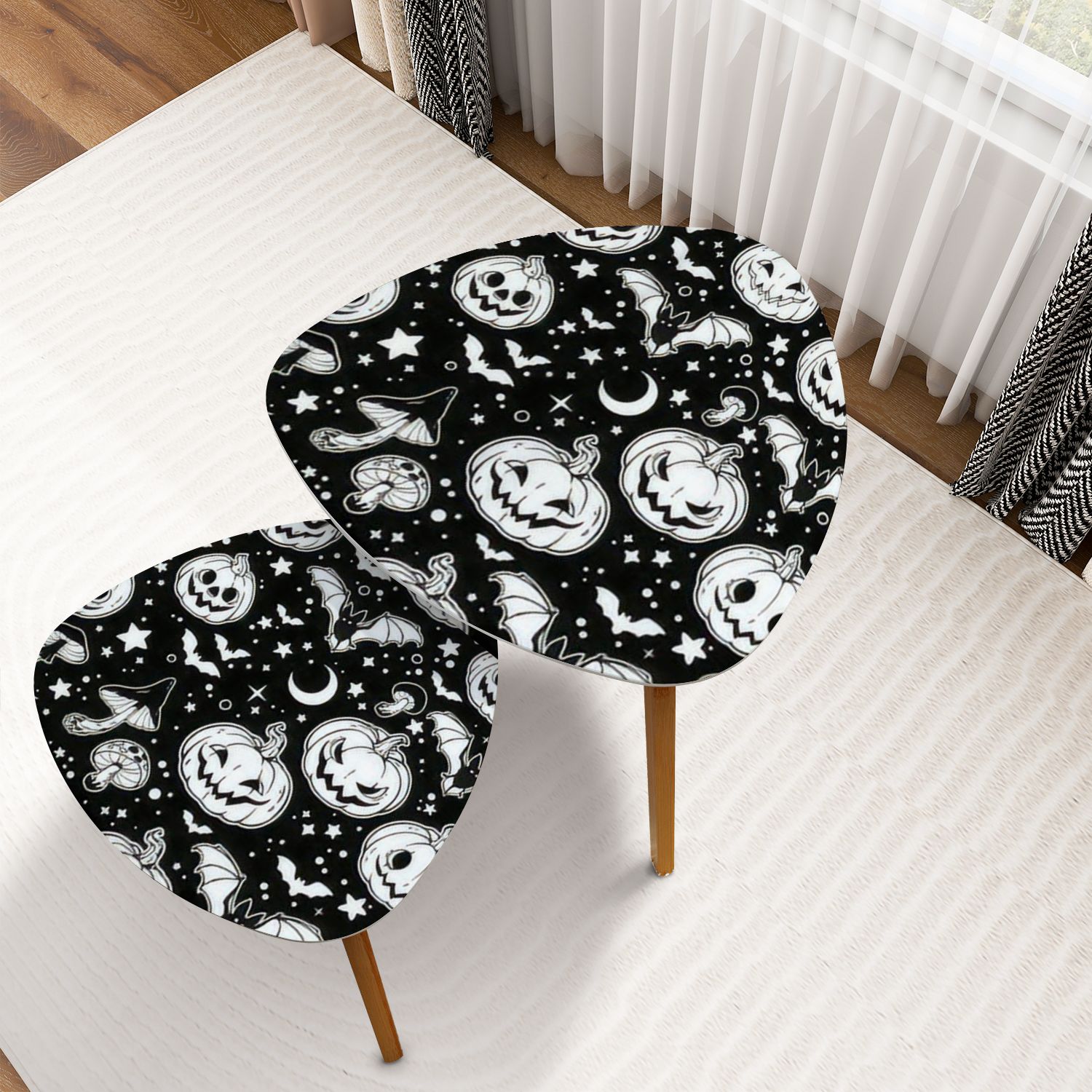 Triangle Nesting Coffee Table Set of 2 monochrome seamless pattern ...