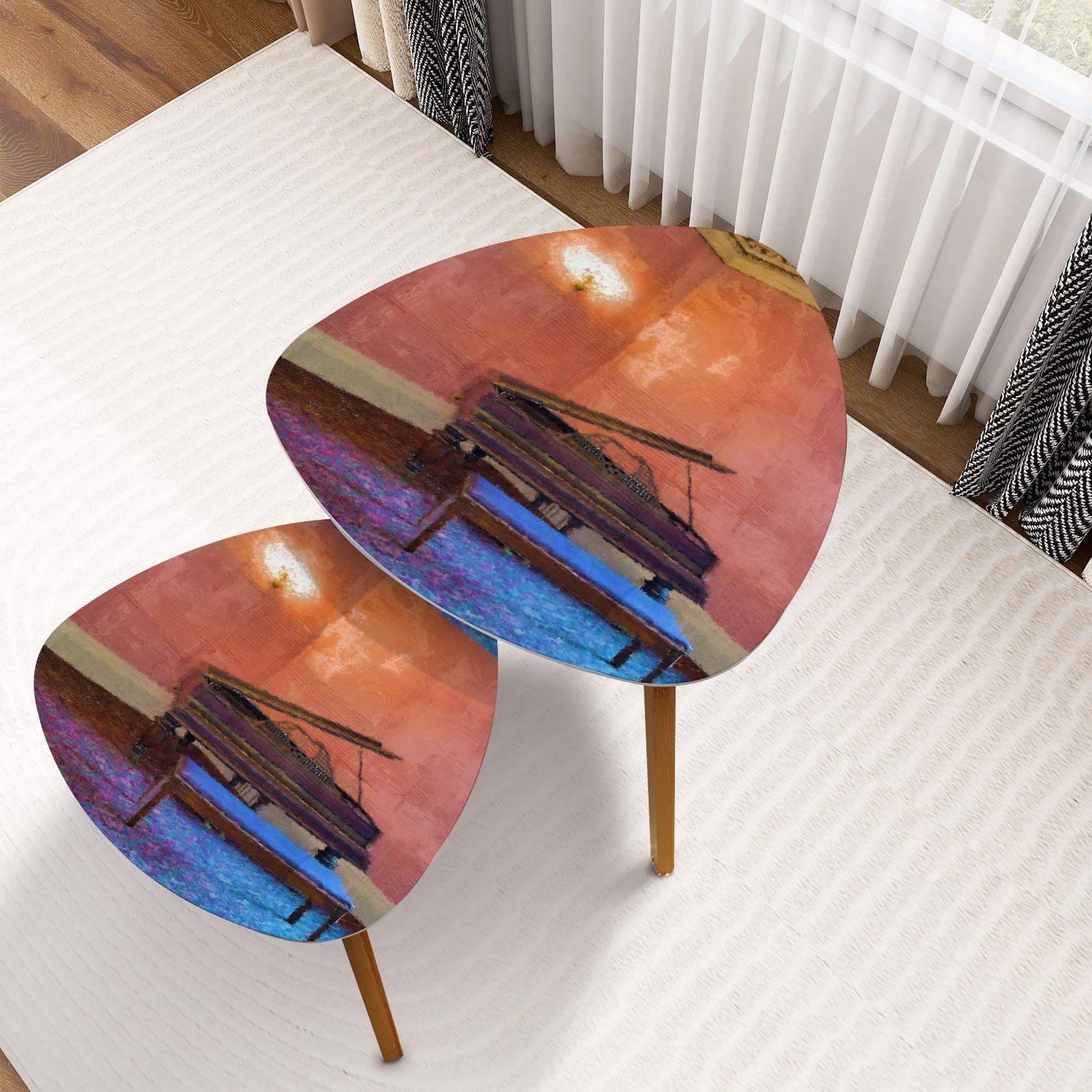 Triangle Nesting Coffee Table Set of 2 piano magnificent music room ...