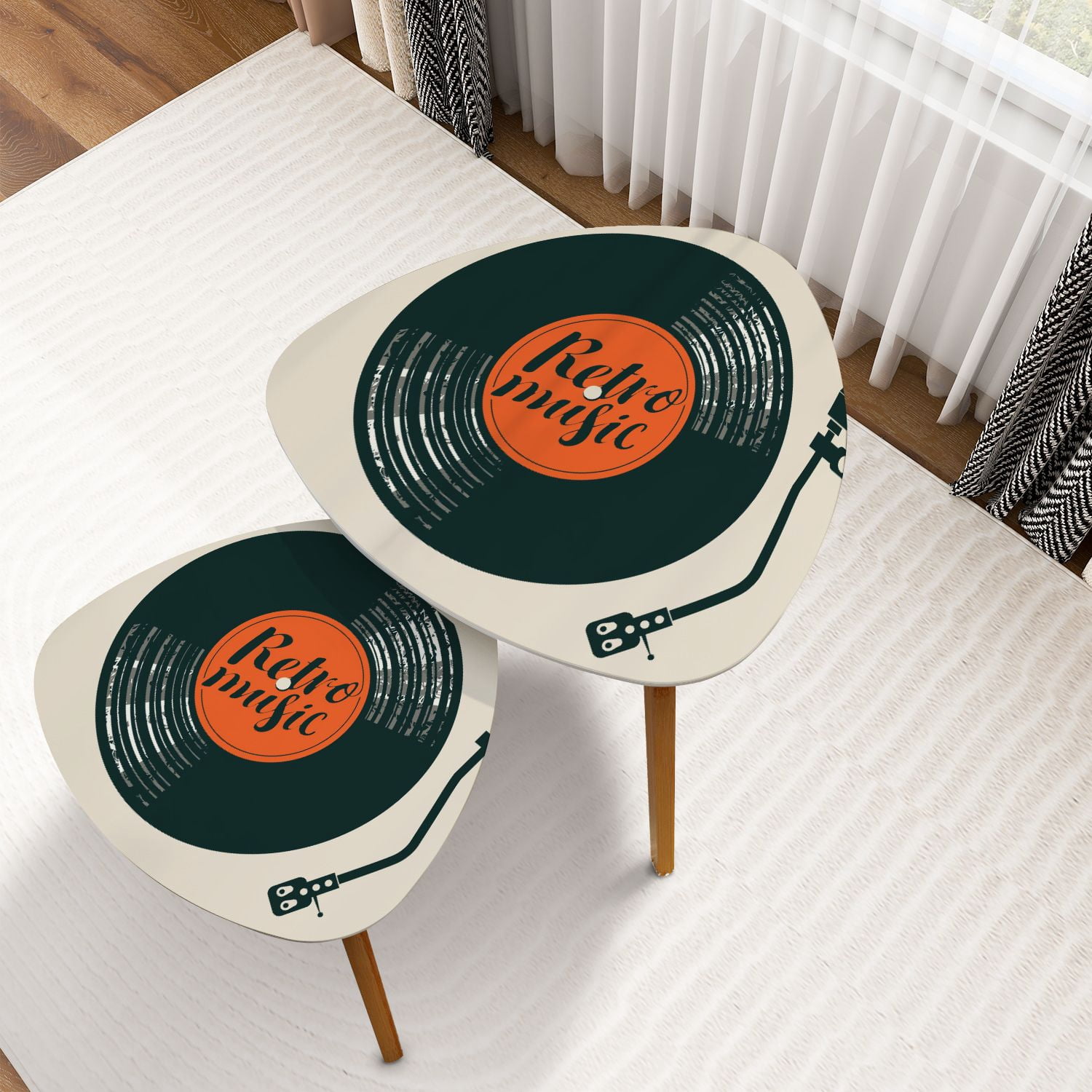 Triangle Nesting Coffee Table Set of 2 poster for retro music vinyl ...