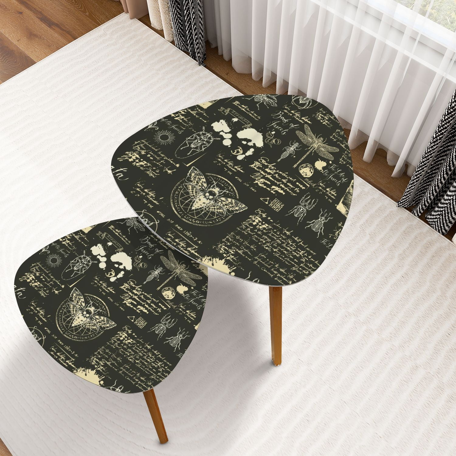 Triangle Nesting Coffee Table Set of 2 seamless abstract insects ...
