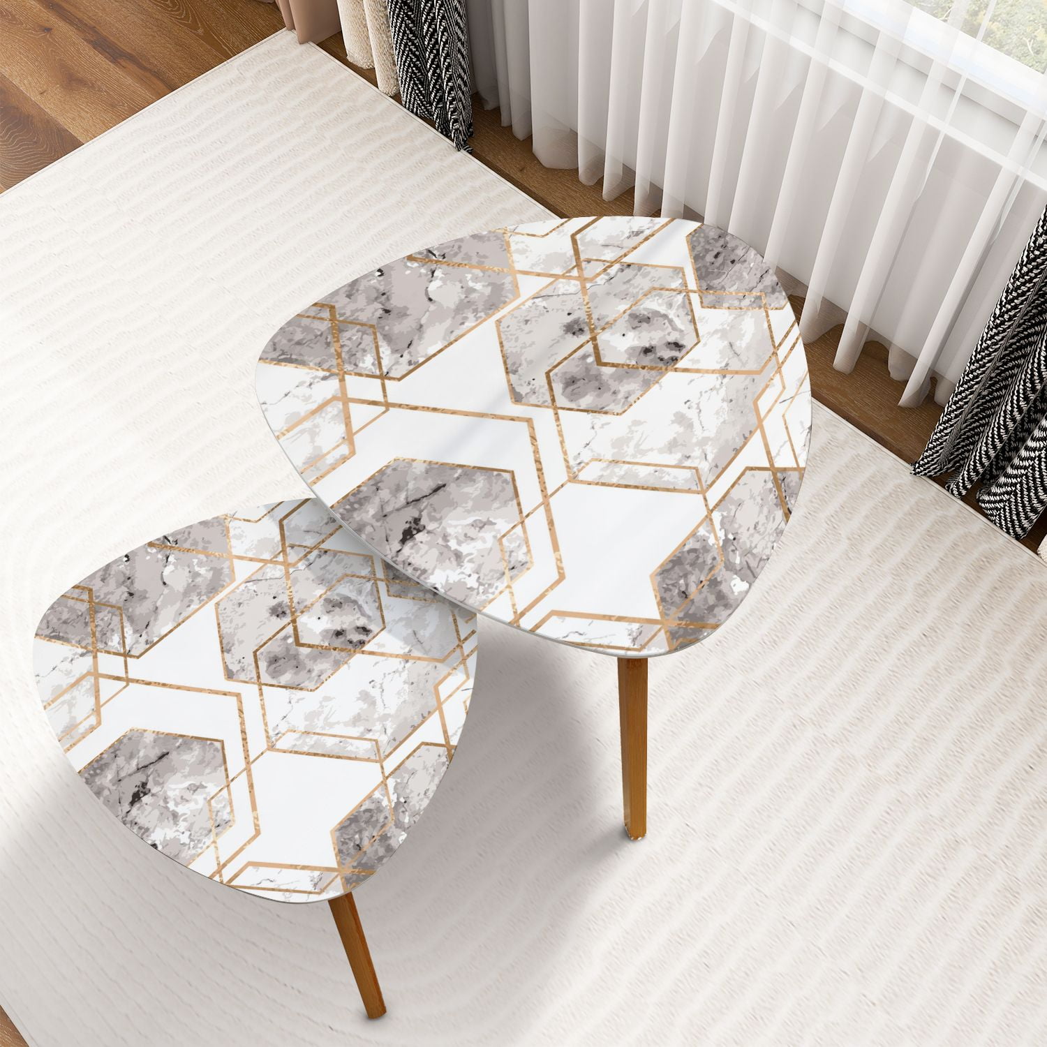 Triangle Nesting Coffee Table Set of 2 seamless geometric art deco ...