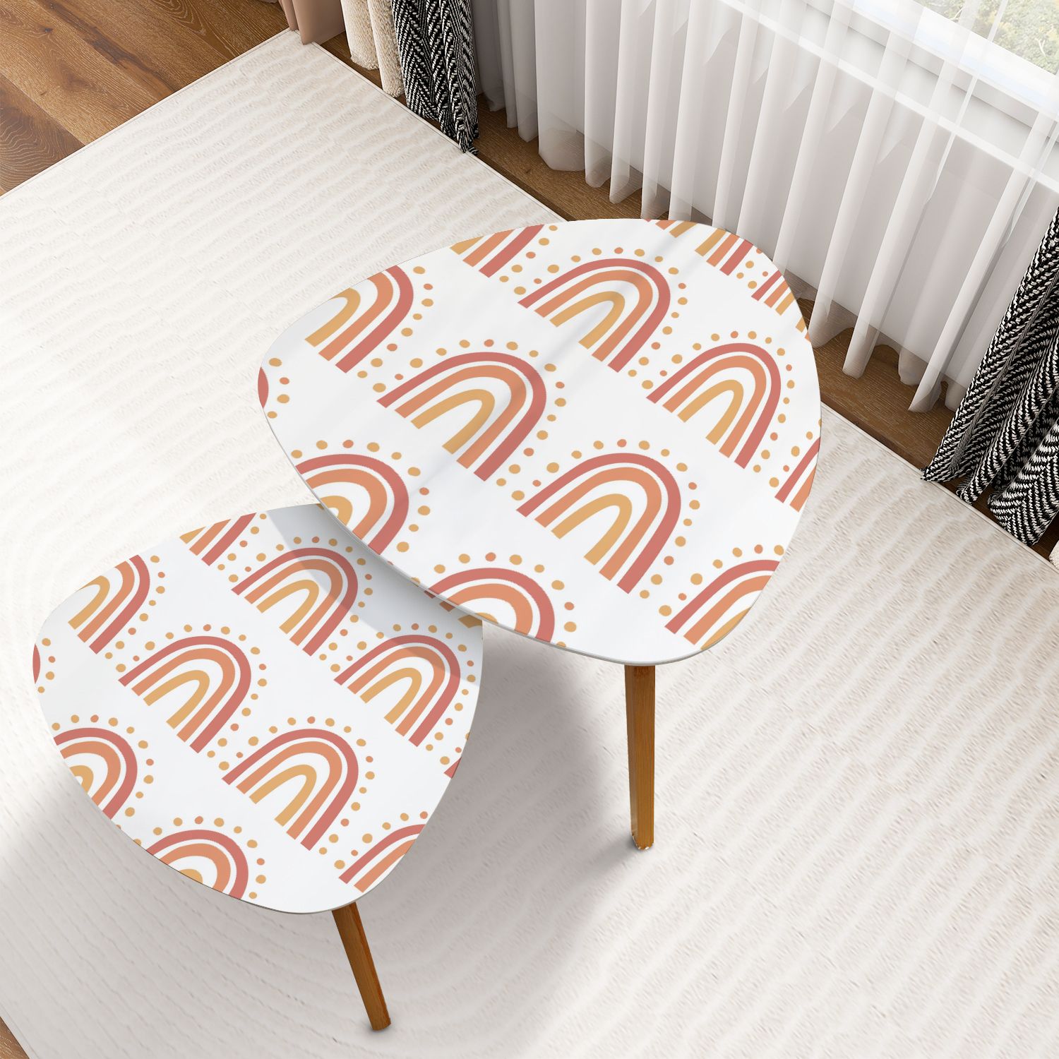 Triangle Nesting Coffee Table Set of 2 seamless pattern cute minimalist ...