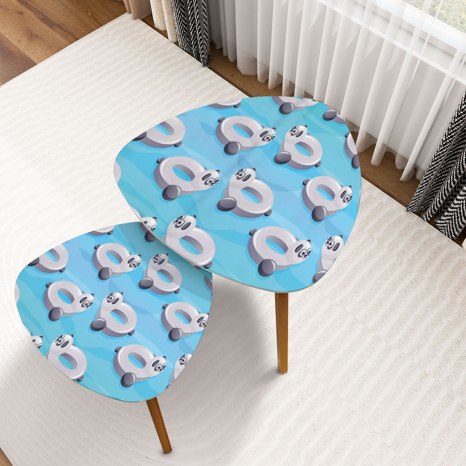 Triangle Nesting Coffee Table Set of 2 seamless pattern funny cartoon ...