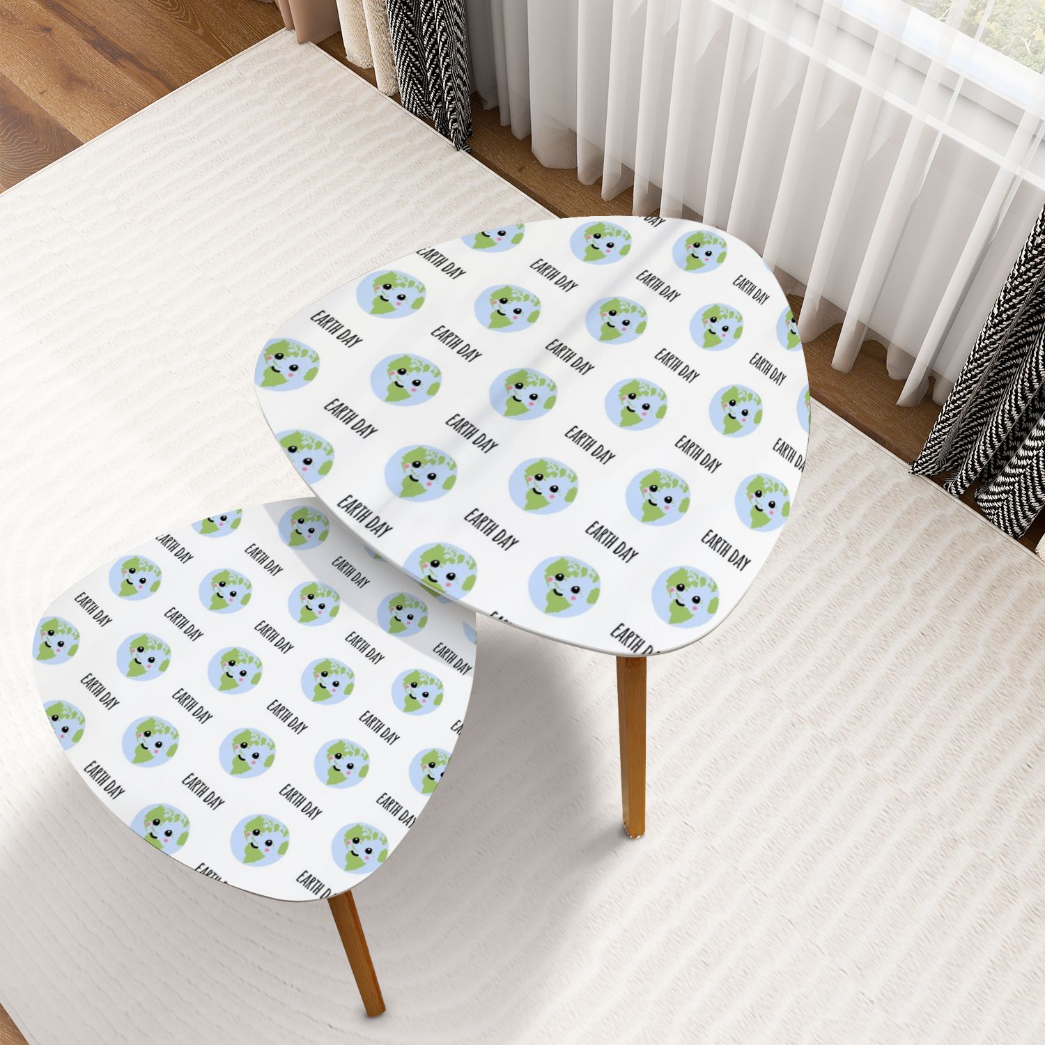 Triangle Nesting Coffee Table Set of 2 seamless pattern hand drawn ...
