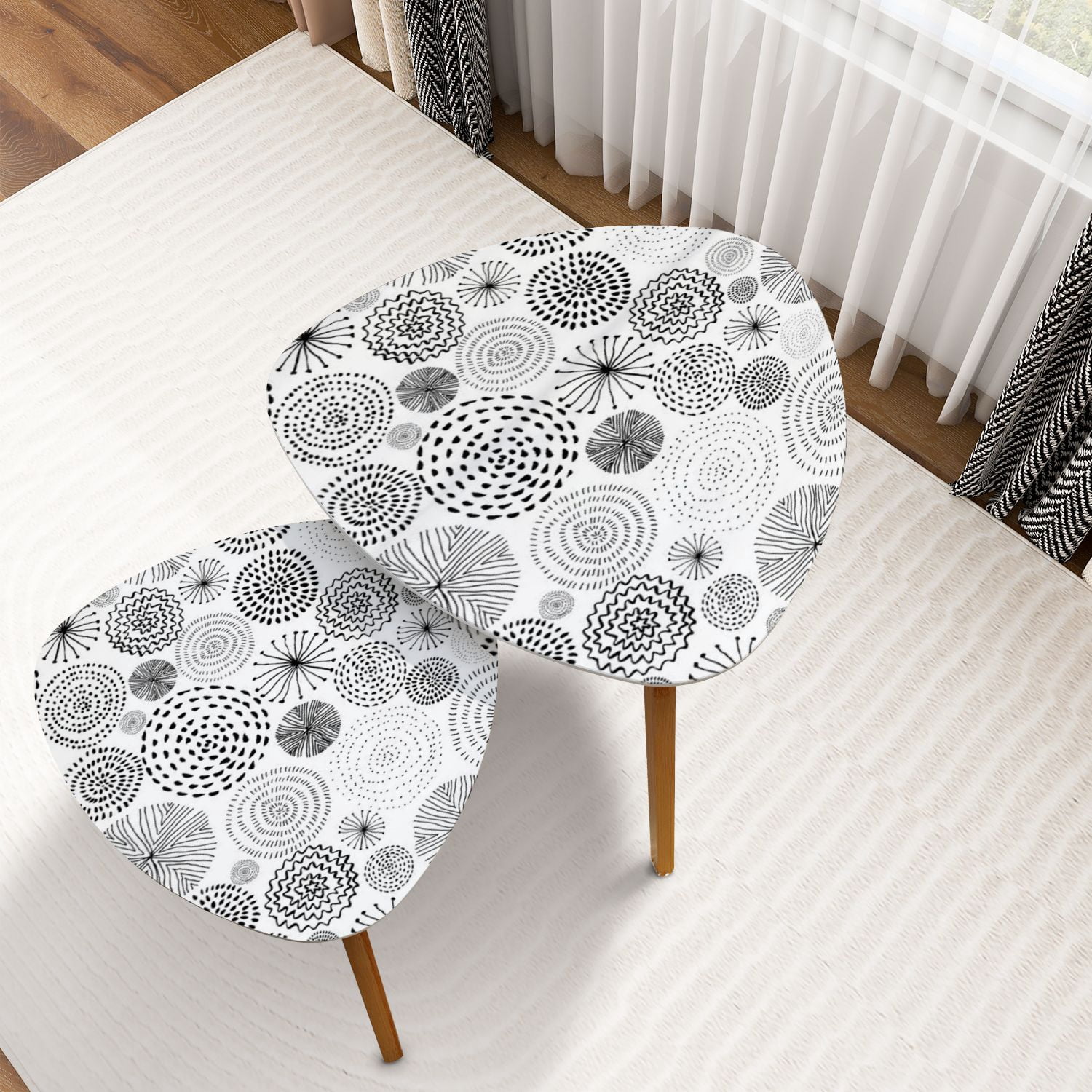 Triangle Nesting Coffee Table Set of 2 seamless pattern ink circle ...