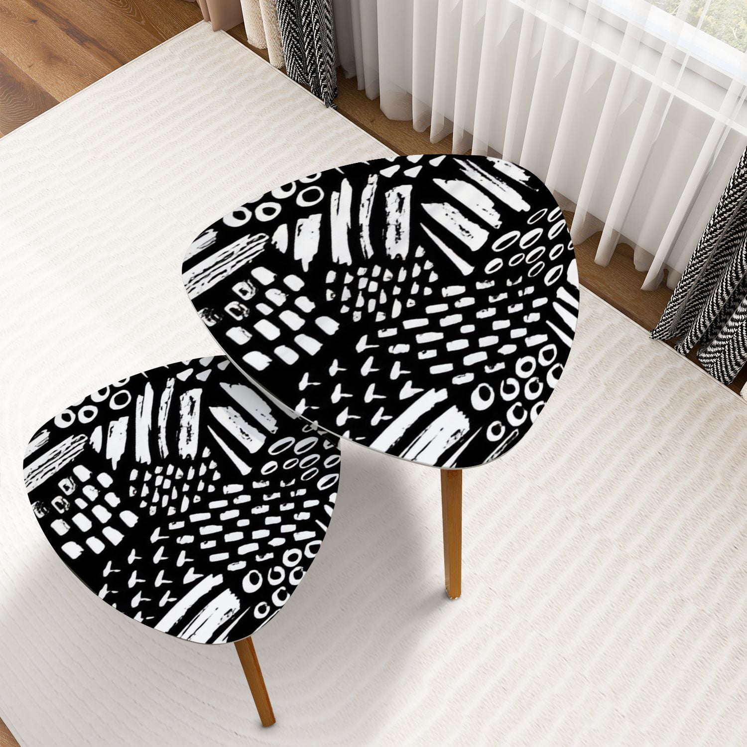 Triangle Nesting Coffee Table Set of 2 seamless pattern ink textures ...