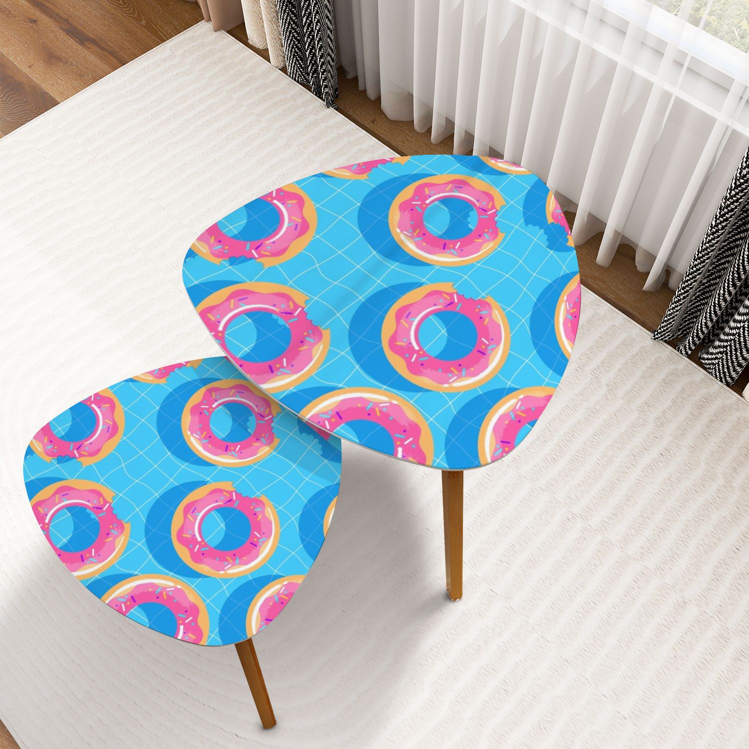 Triangle Nesting Coffee Table Set of 2 seamless pattern rubber ...