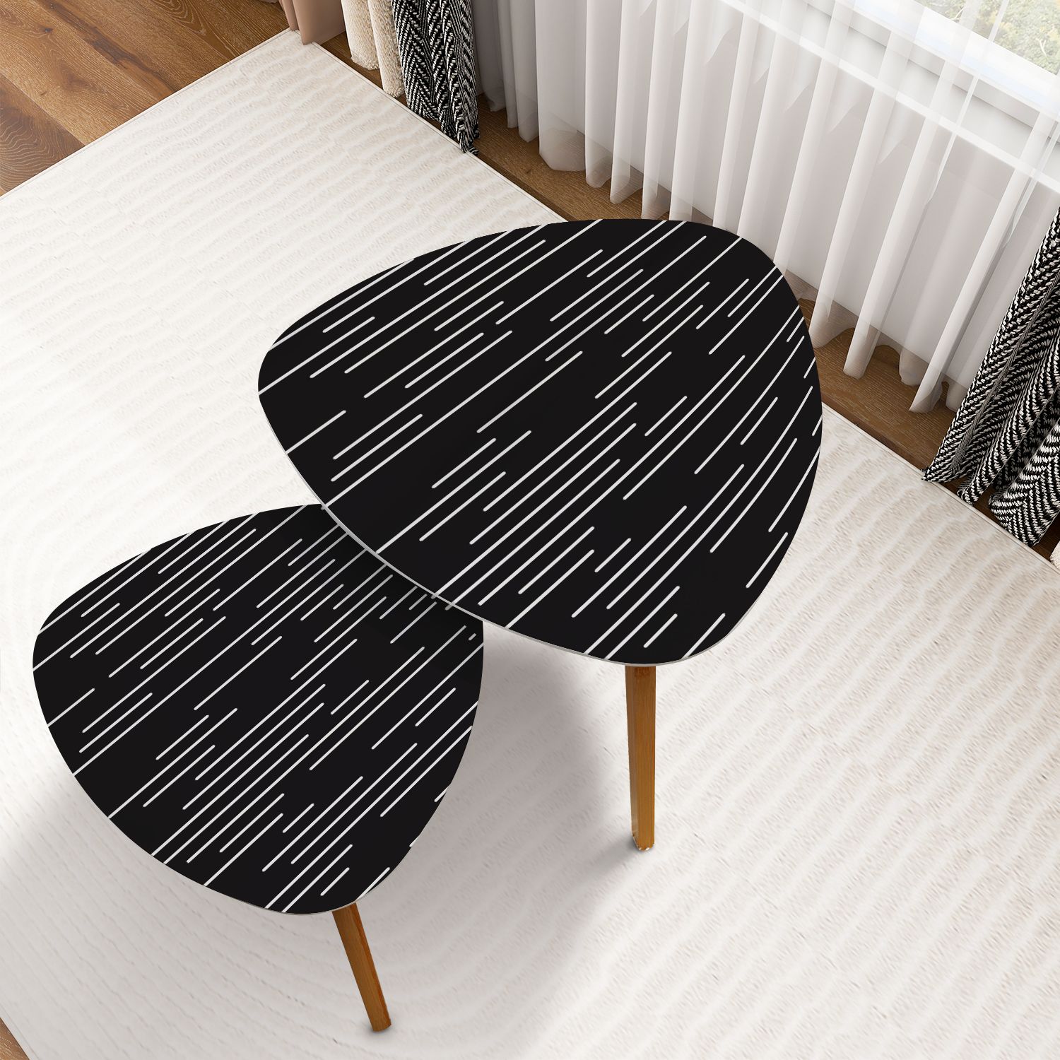 Triangle Nesting Coffee Table Set of 2 seamless stripe line vertical ...