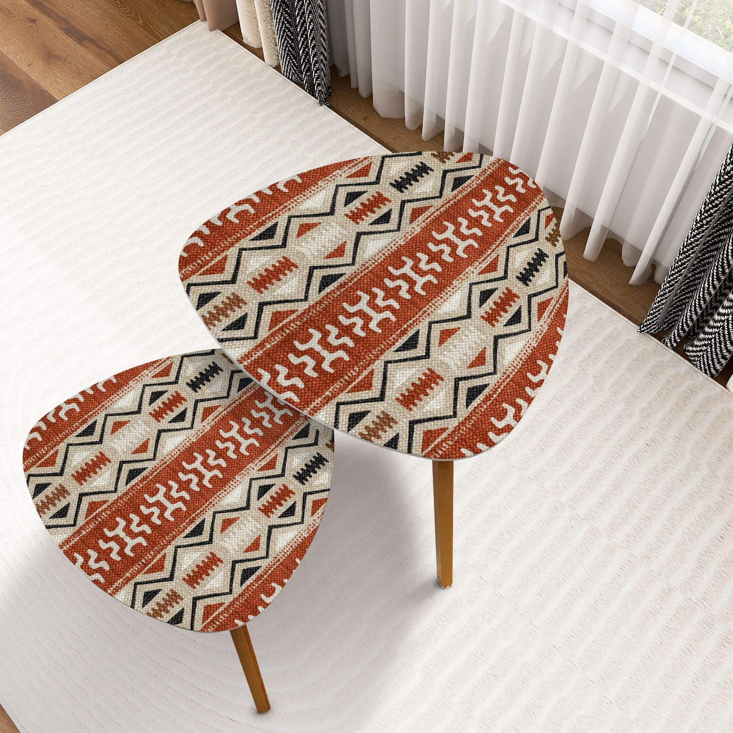 Triangle Nesting Coffee Table Set of 2 seamless texture ethnic pattern ...