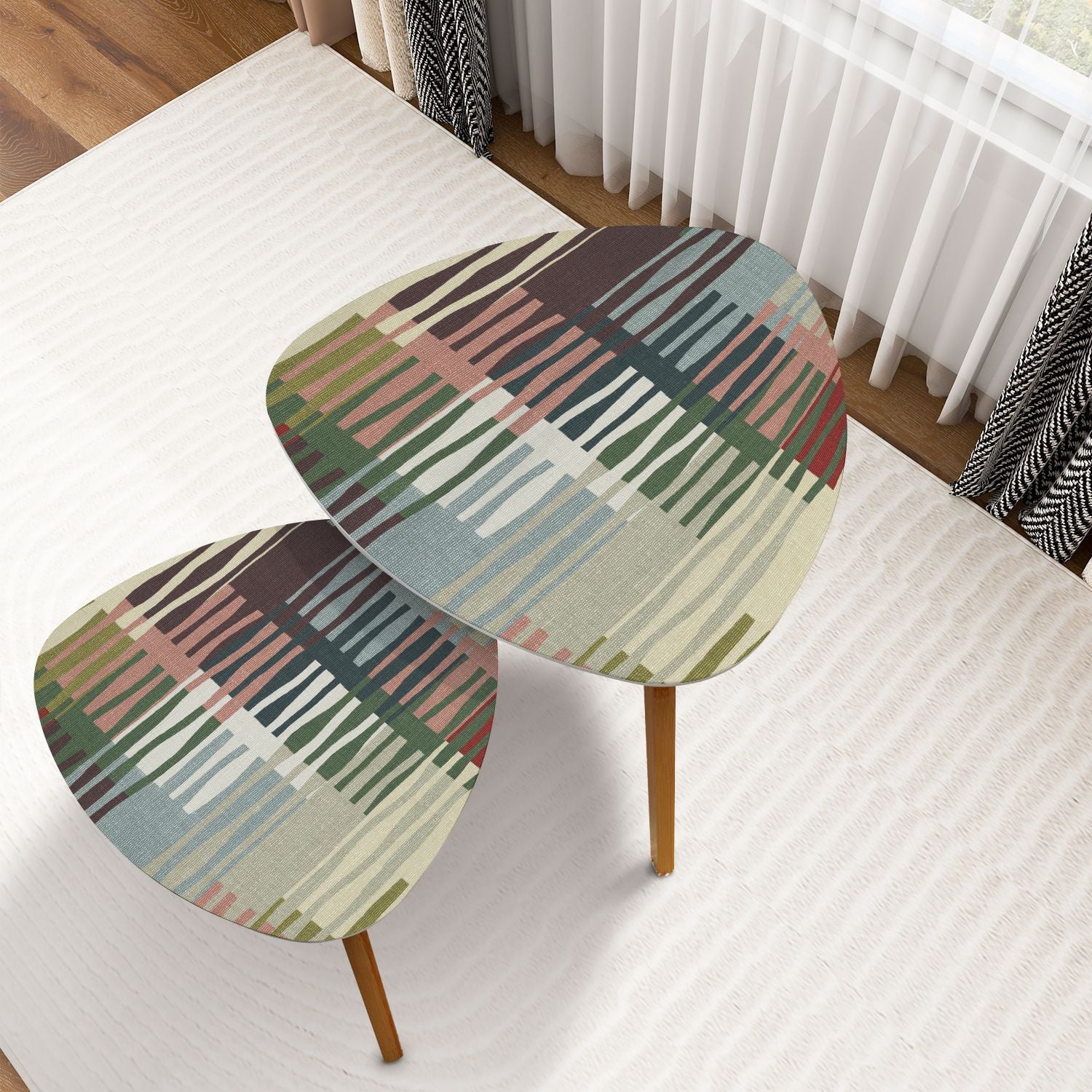 Triangle Nesting Coffee Table Set of 2 seamless texture waves pattern ...
