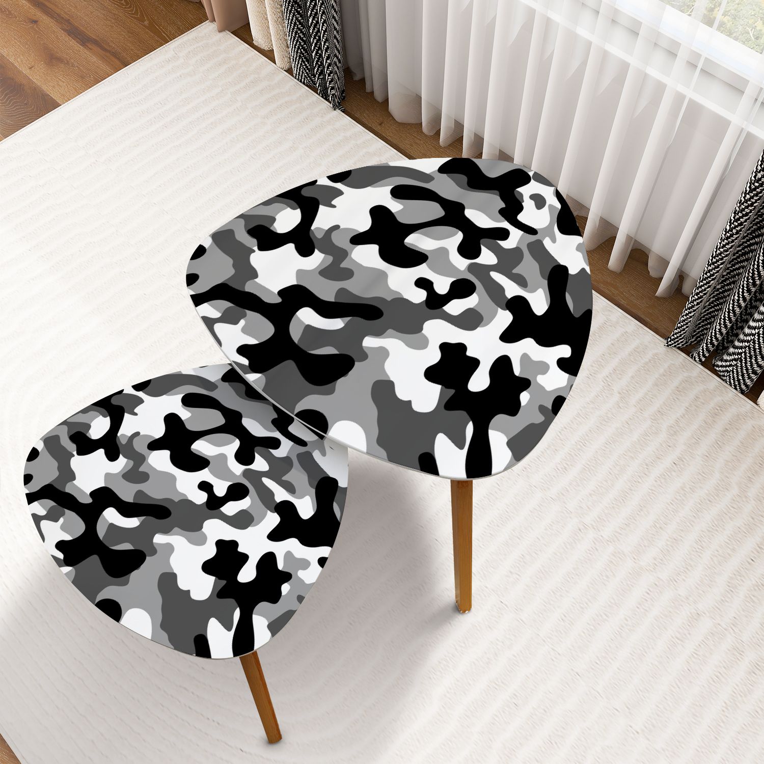 Triangle Nesting Coffee Table Set of 2 texture military camouflage ...