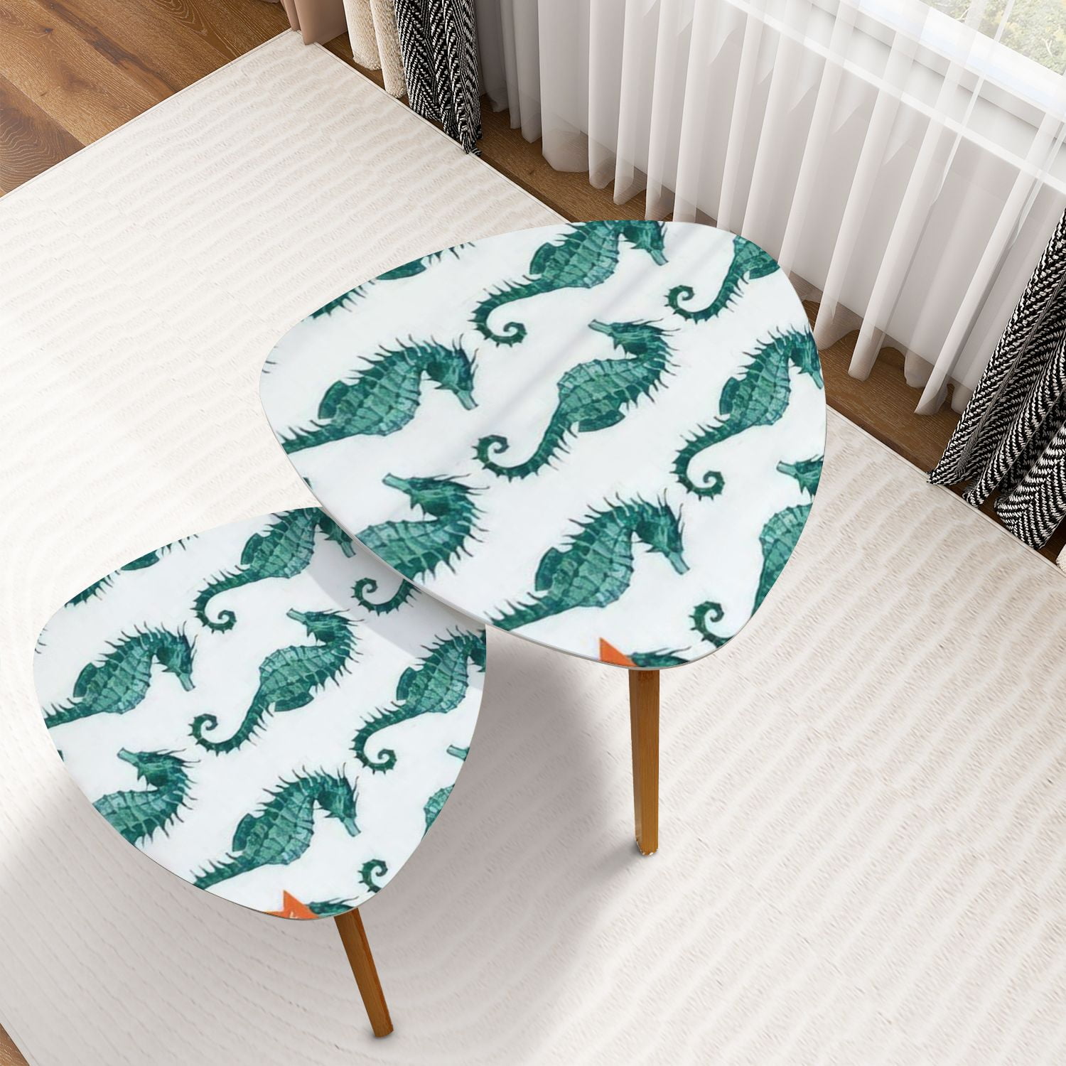 Triangle Nesting Coffee Table Set of 2 watercolor seamless pattern sea ...