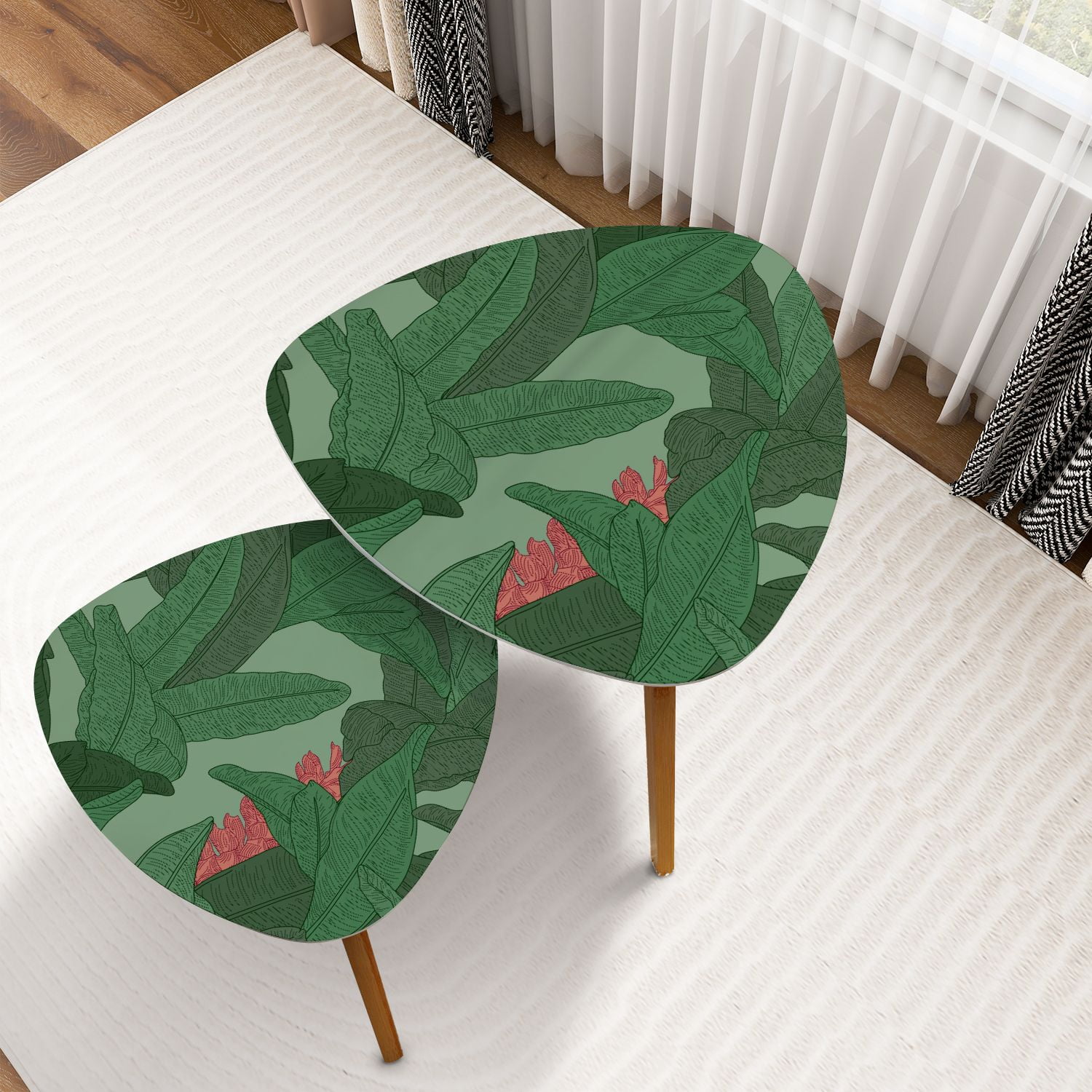 Triangle Nesting Coffee Table Set of 2 Martinique Inspired Seamless ...