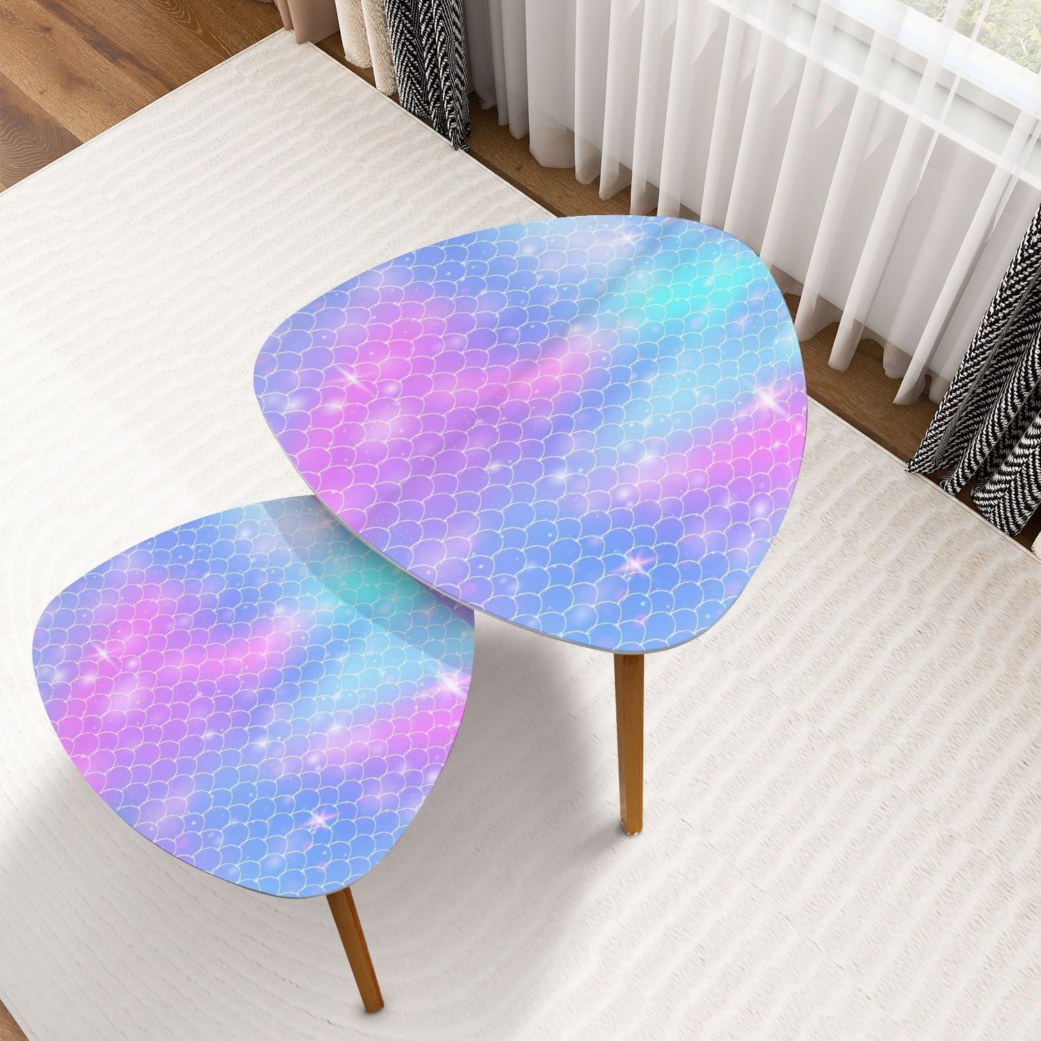 Triangle Nesting Coffee Table Set of 2 Princess kawaii scales Fish tail ...