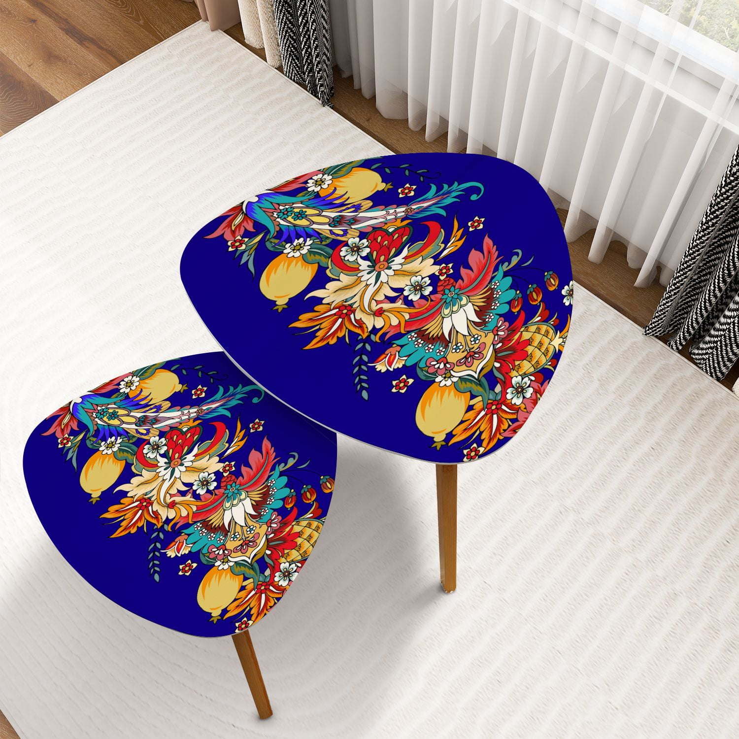 Triangle Nesting Coffee Table Set of 2 Seamless border paisley End ...