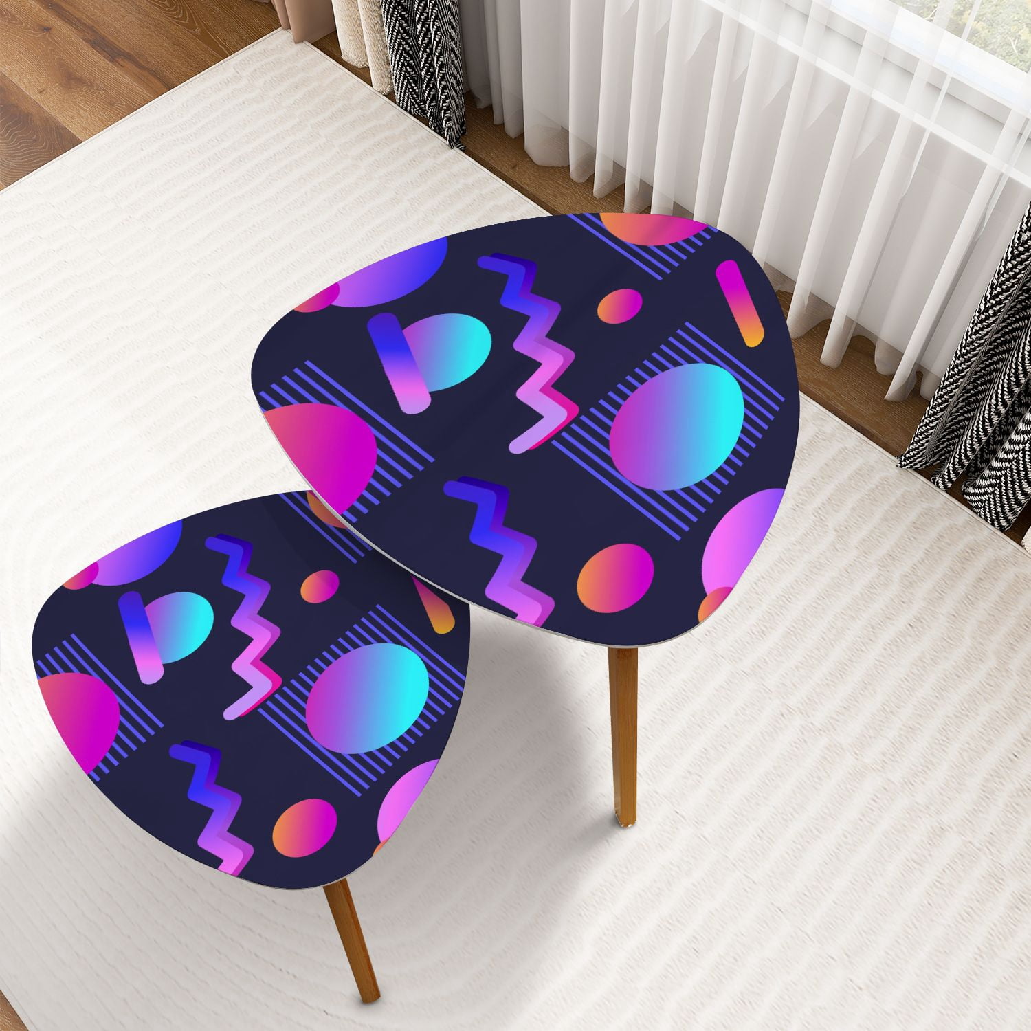 Triangle Nesting Coffee Table Set of 2 Seamless gradient shape style ...