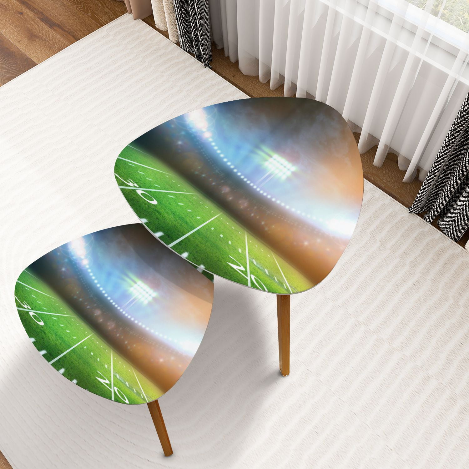 Triangle Nesting Coffee Table Set of 2 american football stadium 3D End ...