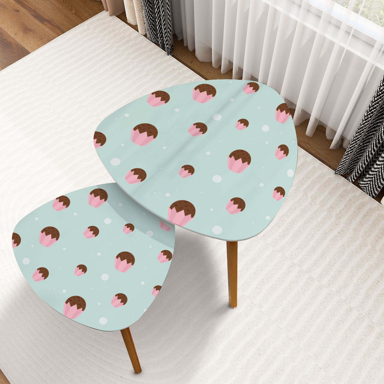 Triangle Nesting Coffee Table Set of 2 brigadeiro seamless bonbon ...