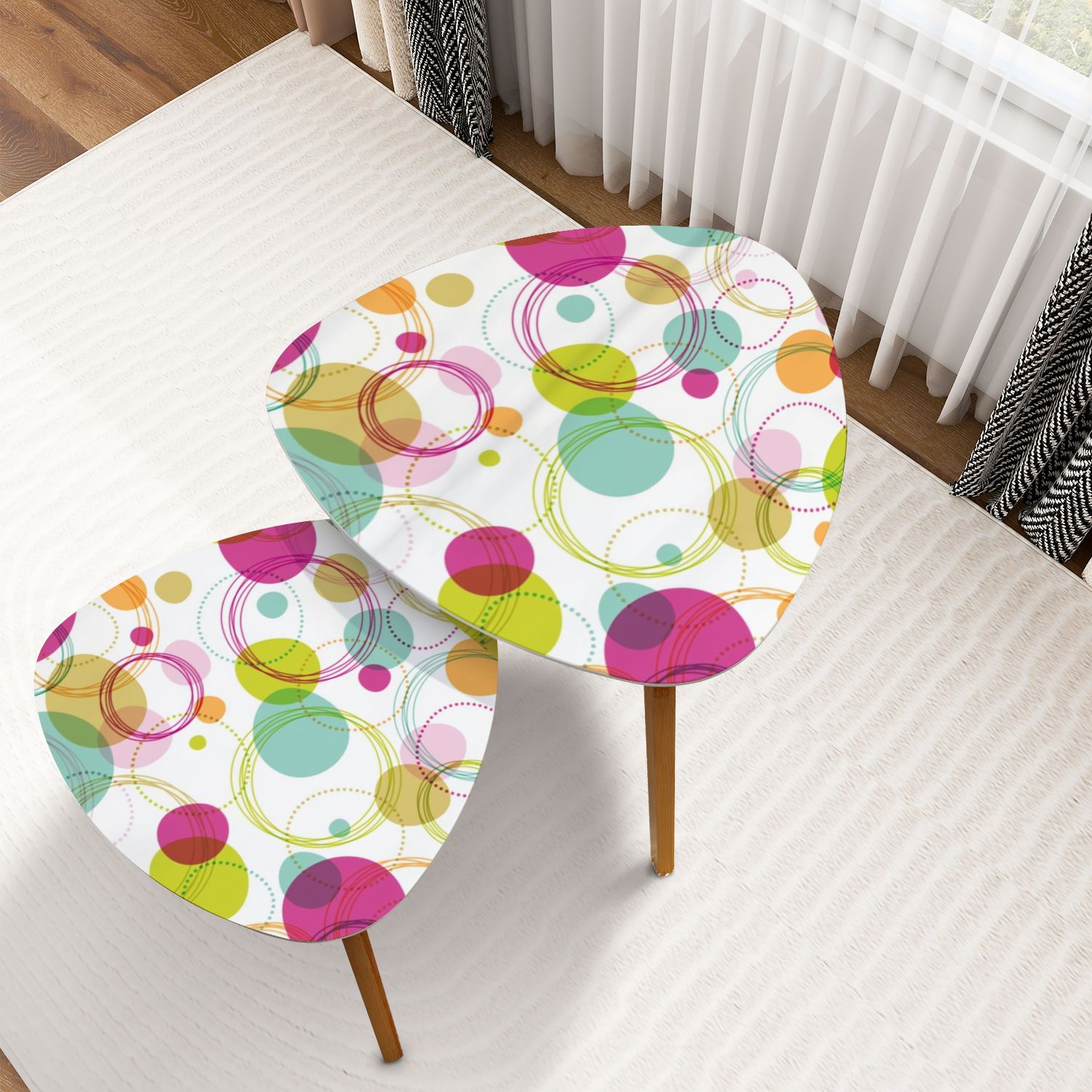 Triangle Nesting Coffee Table Set of 2 seamless pattern End Table ...