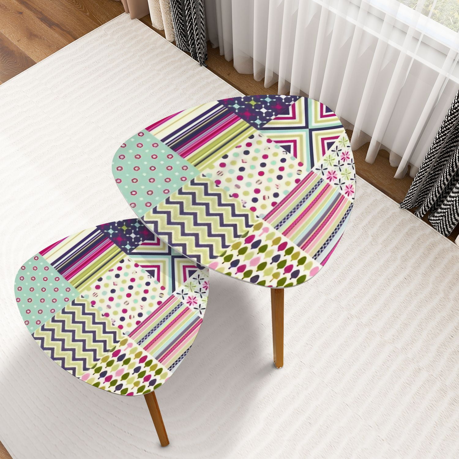 Triangle Nesting Coffee Table Set of 2 seamless patterns fabric texture ...