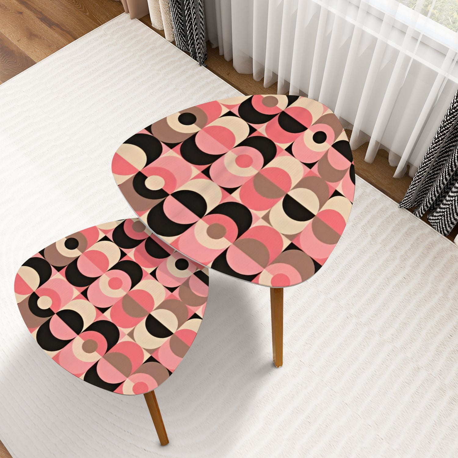 Triangle Nesting Coffee Table Set of 2 seamless vintage geometric ...