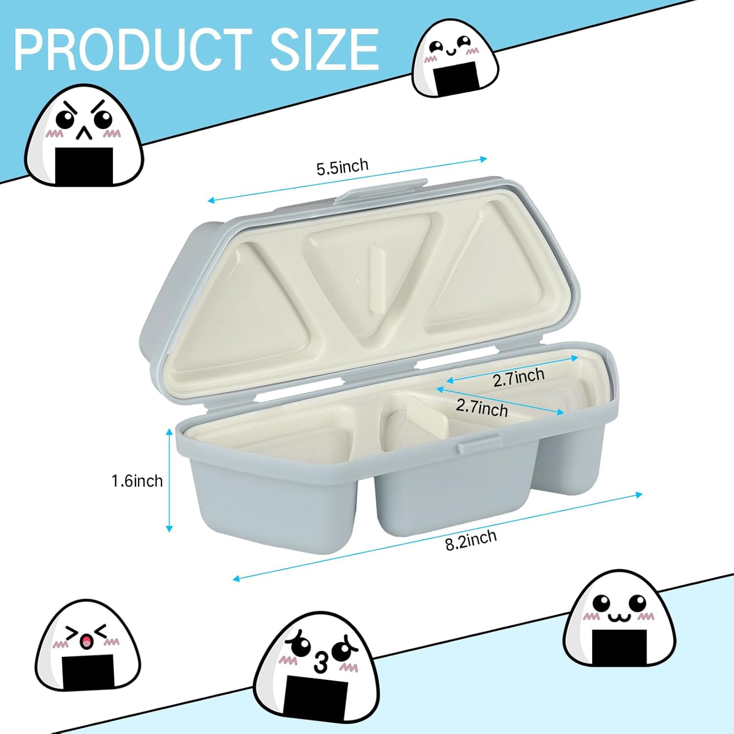 Triangle Onigiri Rice Ball Molds, 6 at Once Cavity Press Onigiri Rice Balls, Non-stick Maker ...