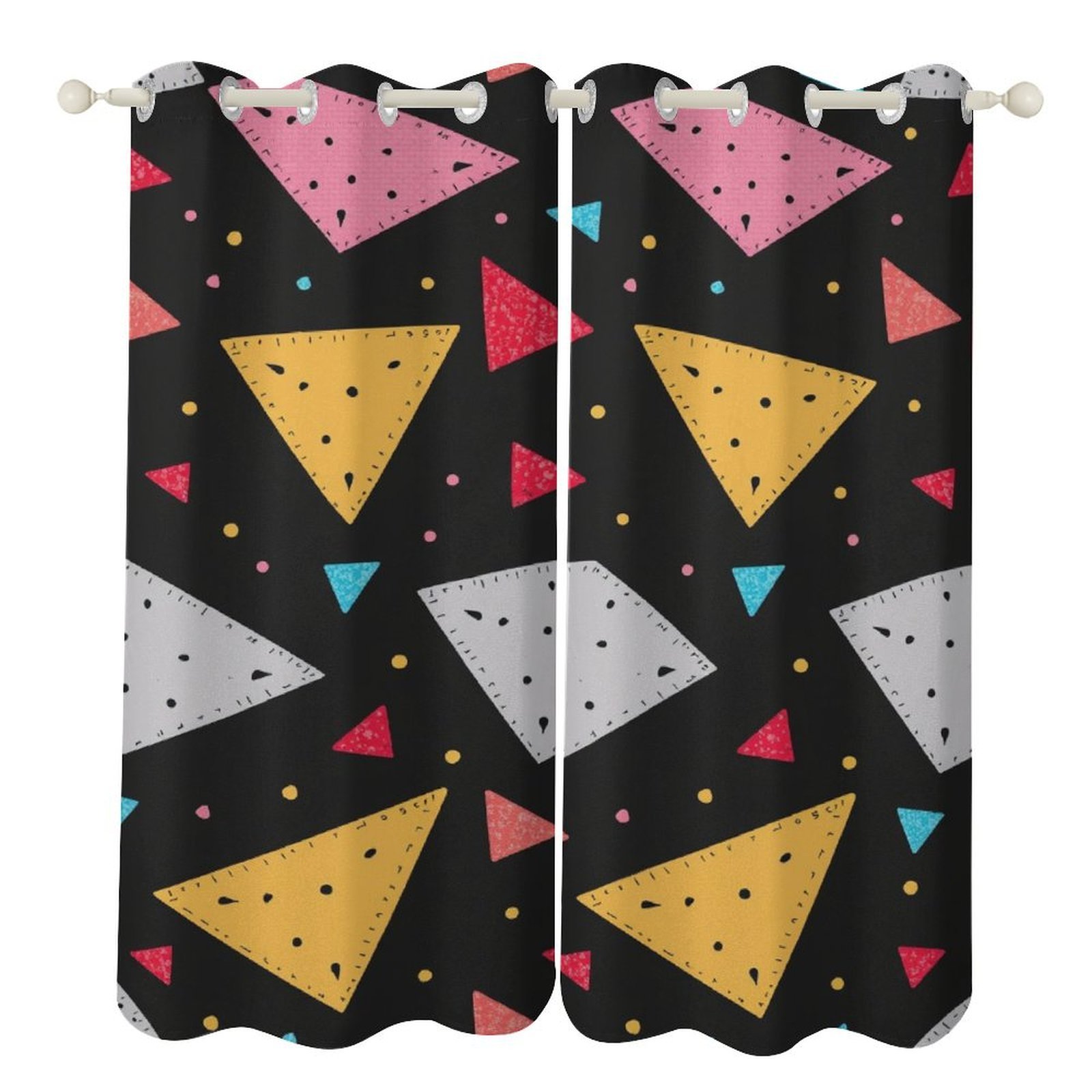 Triangle Pattern Background Curtains Outdoor Decor Curtain Panels With ...