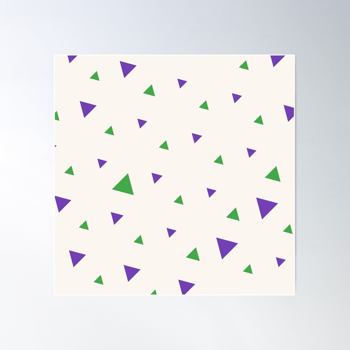 Triangle Pattern In Violet Green Color Poster Wall Art, Modern Wall ...