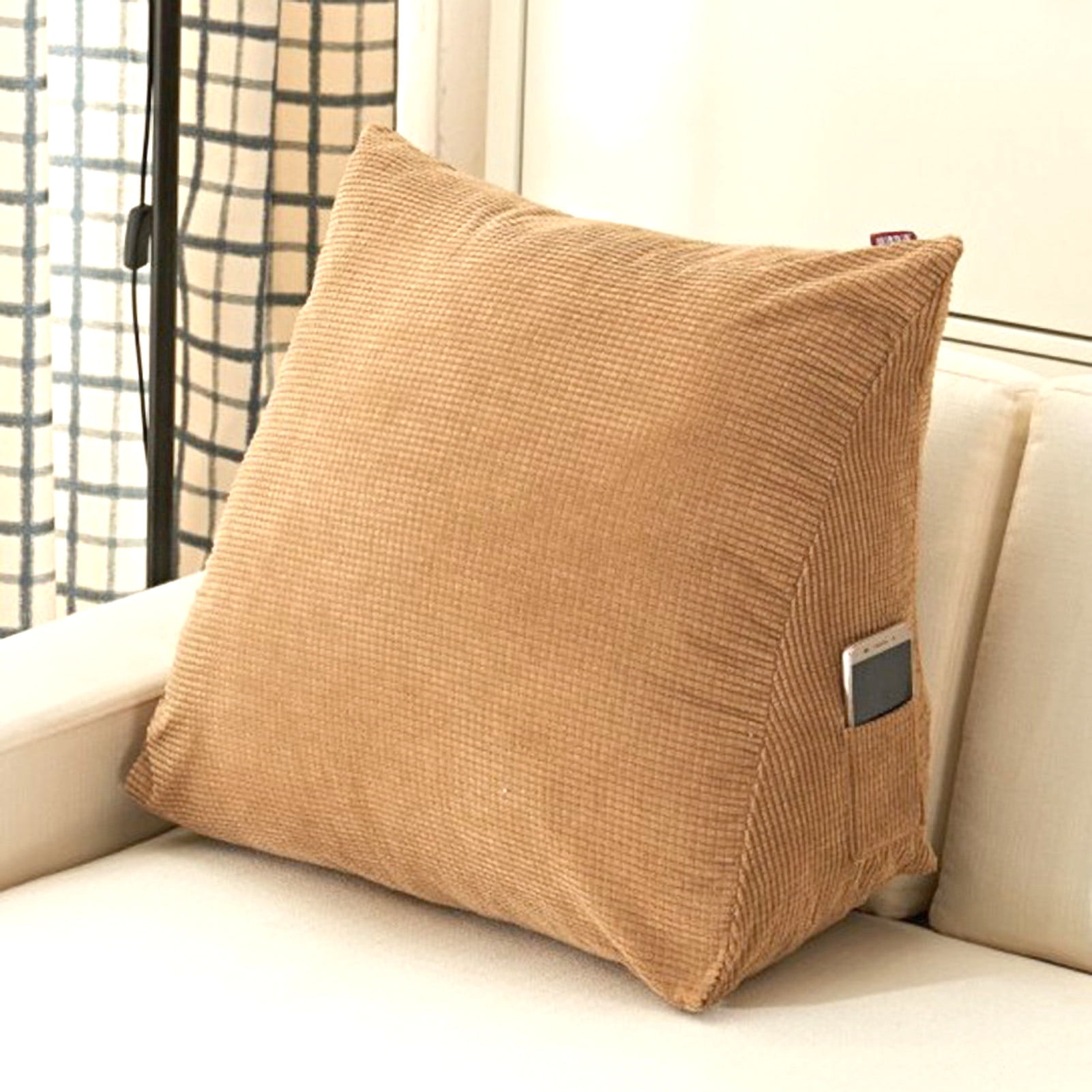Triangle Pillow Comfortable Reading Pillow With Zip Pocket Triangle ...
