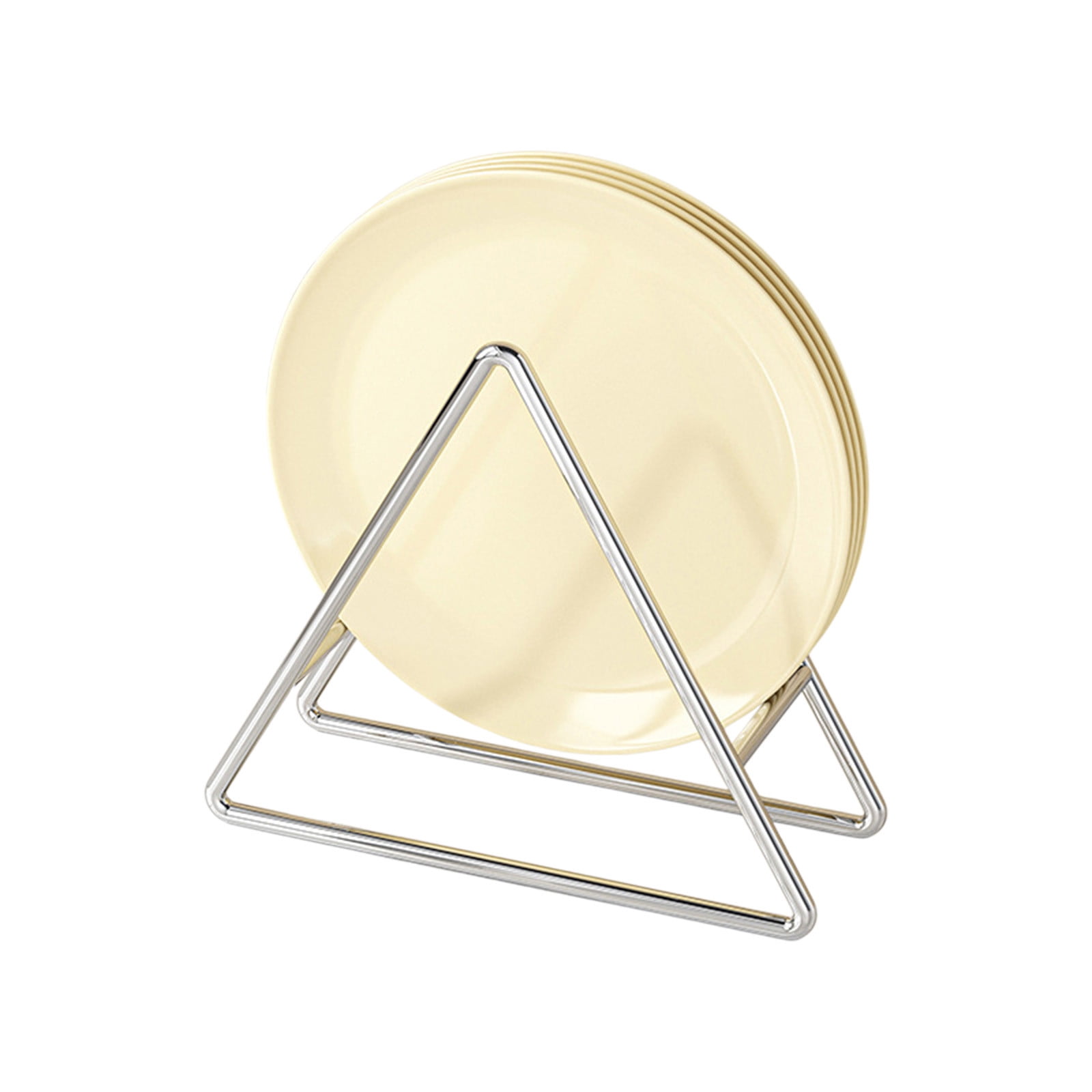 Triangle Plate Holders with 4 Plastic Plates Organizers Upright Cabinet ...