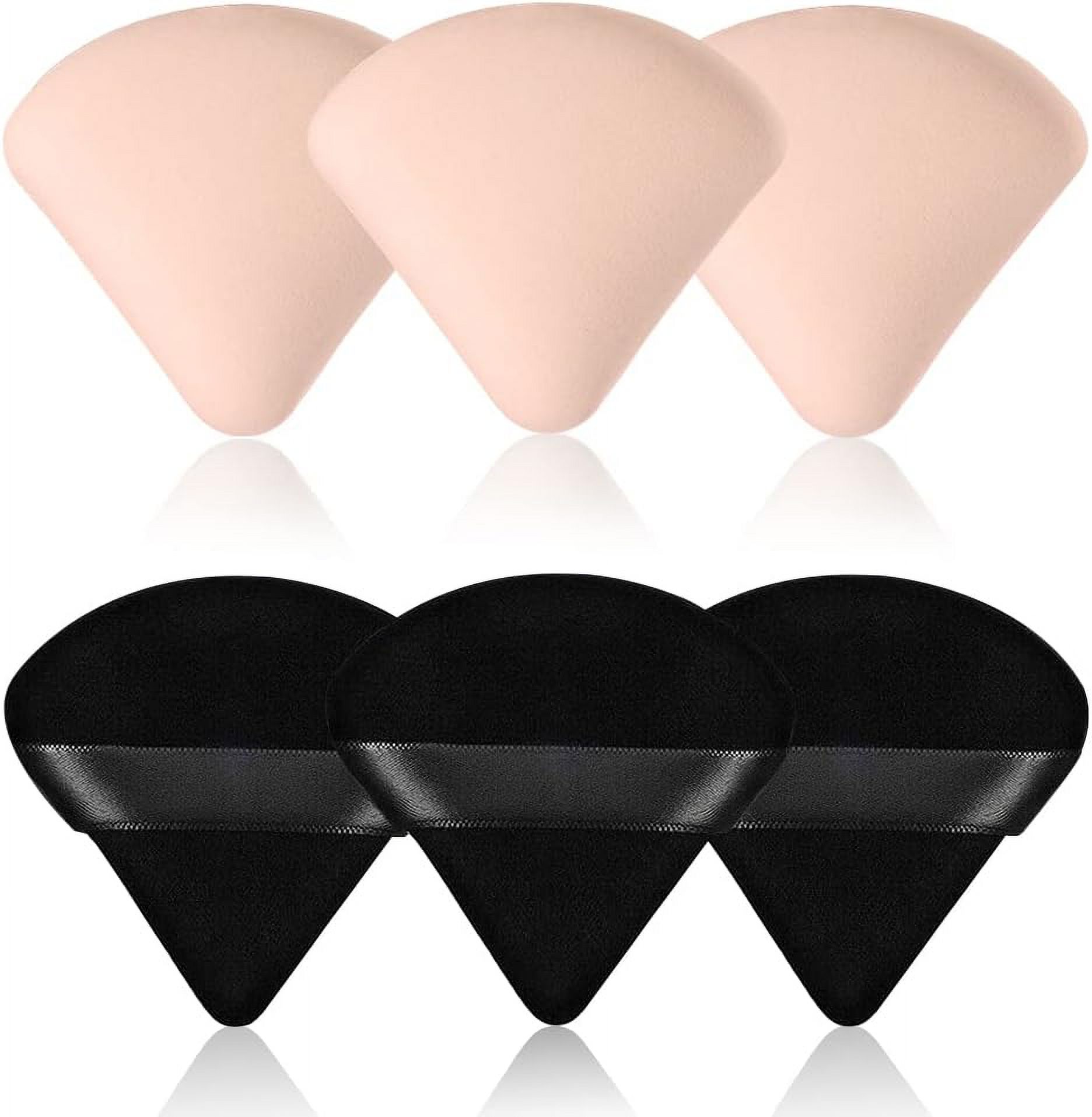 Triangle Powder Puff, 3pcs Velvet Black+3pcs Beauty Blender Makeup ...