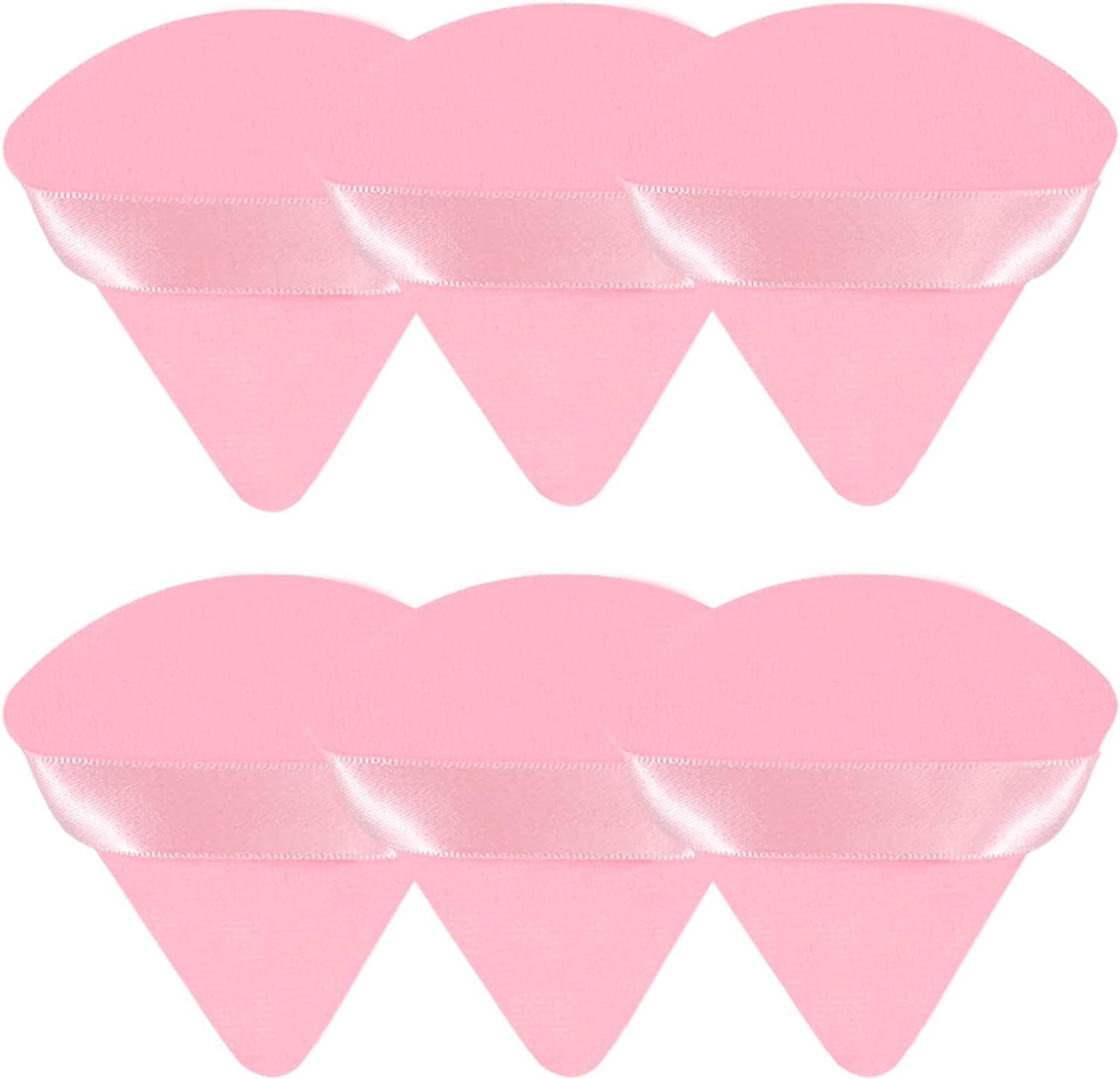 Triangle Powder Puff Makeup Sponge,6 Pcs Ultra Soft Cotton Velour With ...