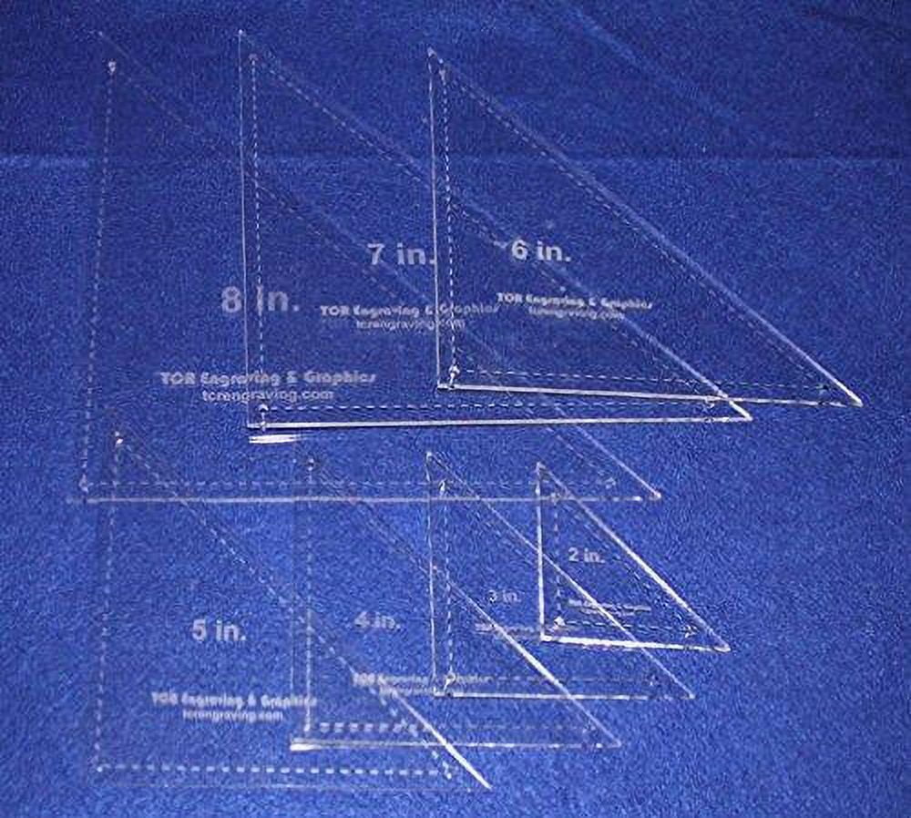 Triangle Quilting Templates 7 Piece Set W/seam and Guideline Holes 2 ...