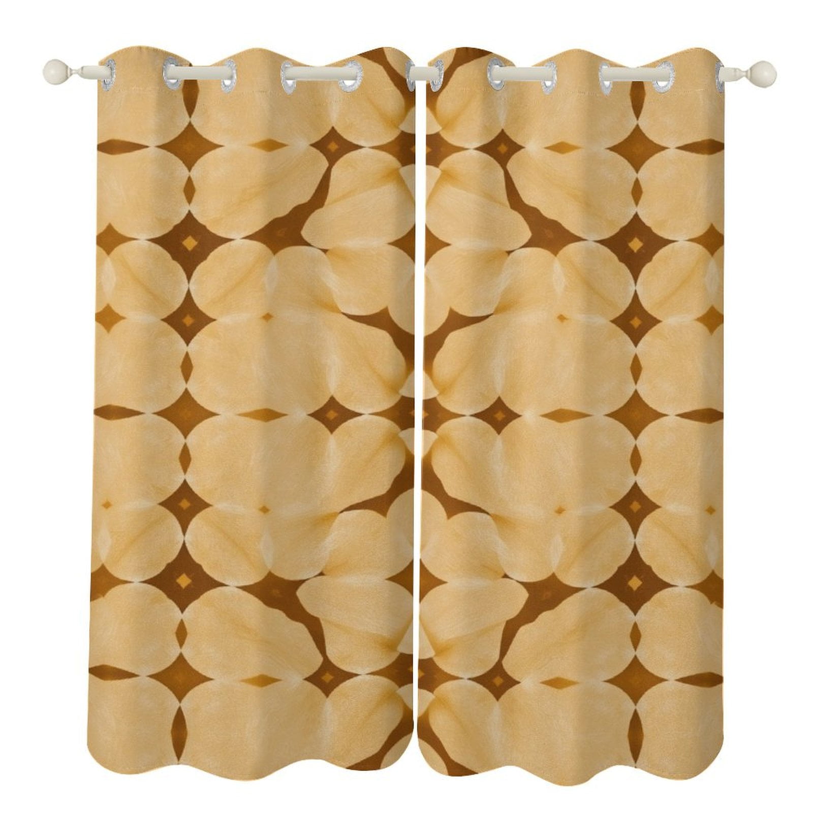 Triangle Repeating Diagram 2 Pieces Window Drape Curtain for Living ...