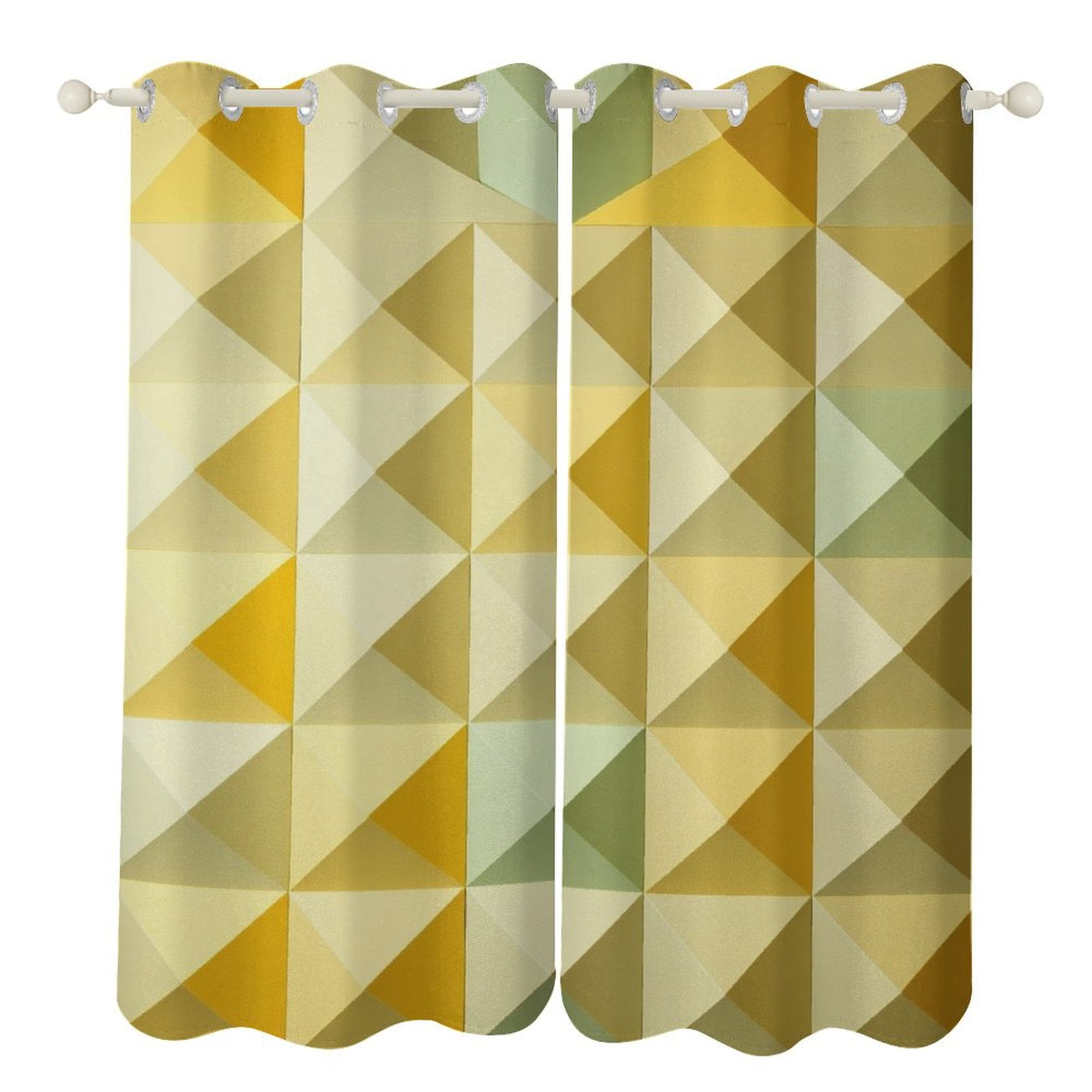 Triangle Repeating Diagram Curtain for Living Room Bedroom Set Design ...