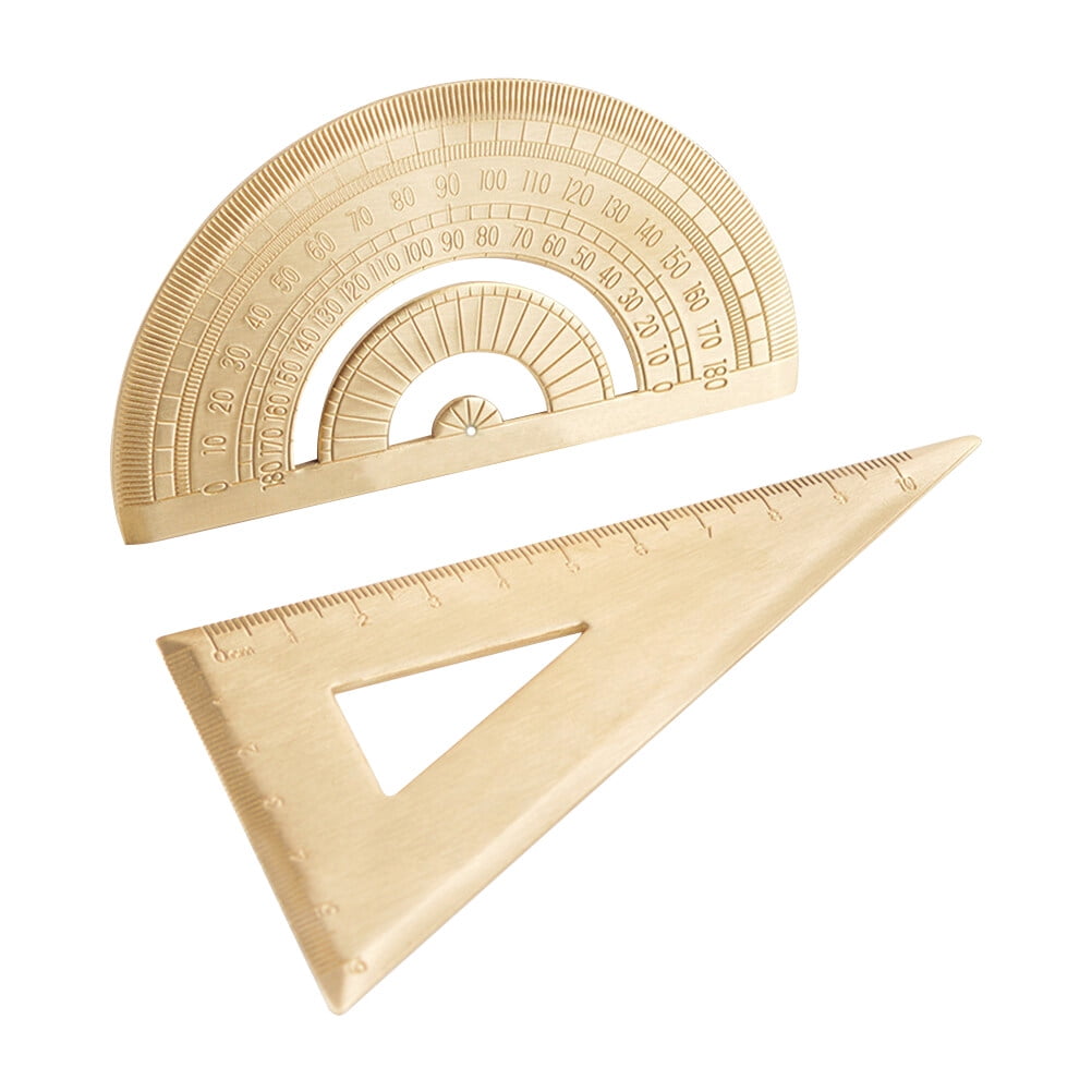 Triangle Ruler, 1 Set of Metal Triangle Ruler Students Measuring Ruler ...