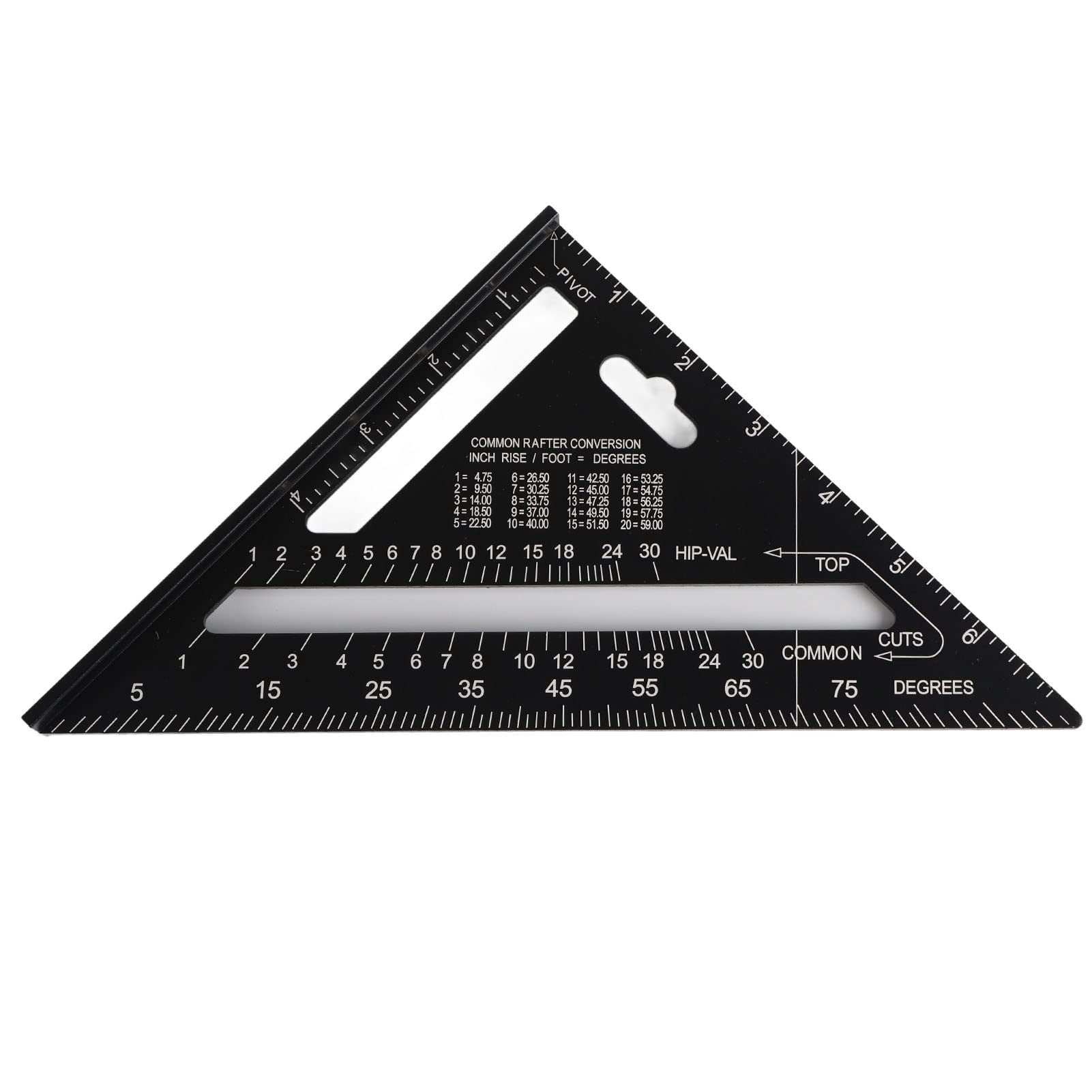 Triangle Ruler 7 Inch Metric/Imperial System Aluminum Alloy Black ...