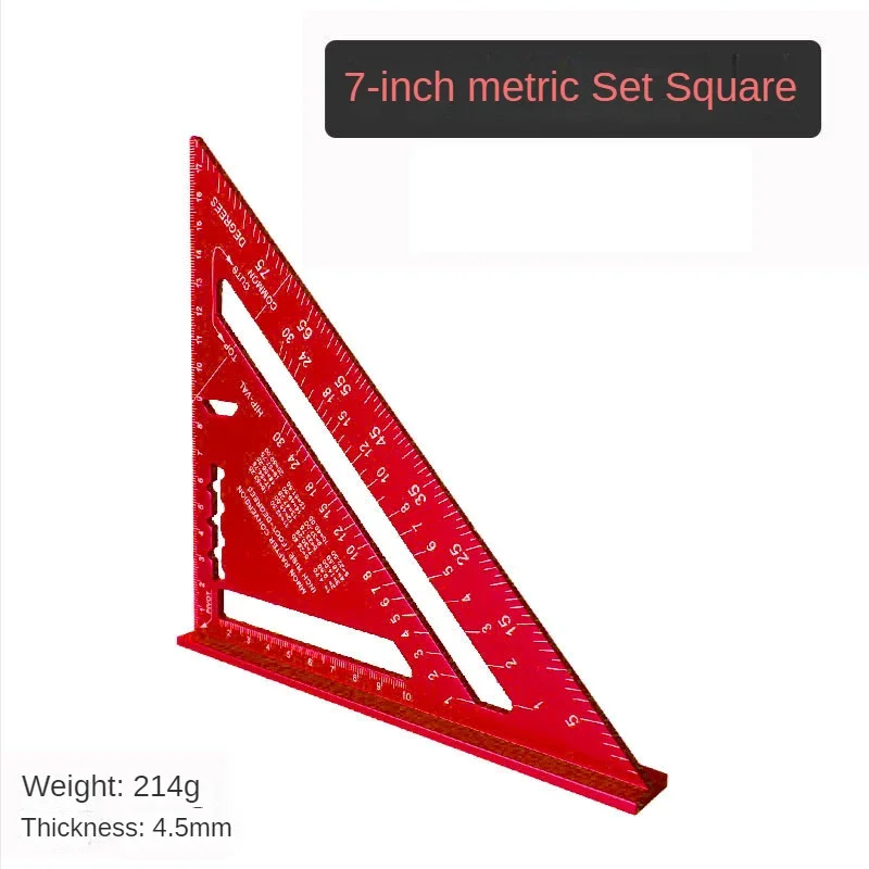 Triangle Ruler 7Inch Measurement Tool Aluminium Alloy Carpenter Set ...