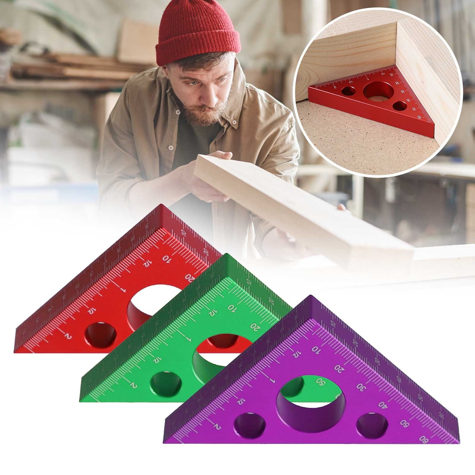 Triangle Ruler Aluminum 45 90 Degree Layout Thickened Triangle Ruler